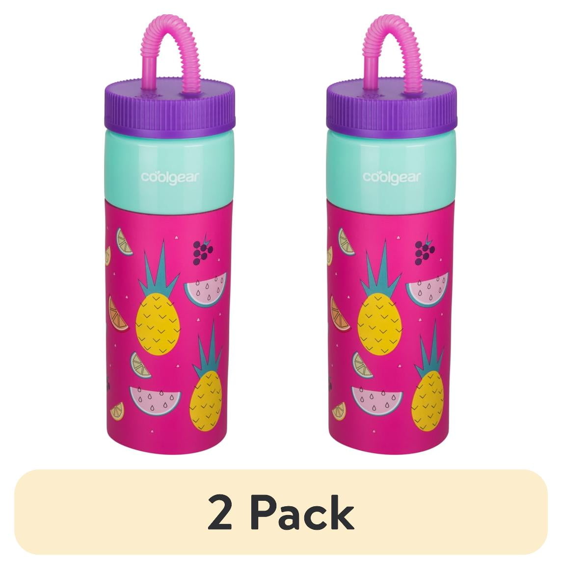 Cool Gear 2 Pack 24oz Retro Squishy Water Bottle Pink with Foam Grip ...