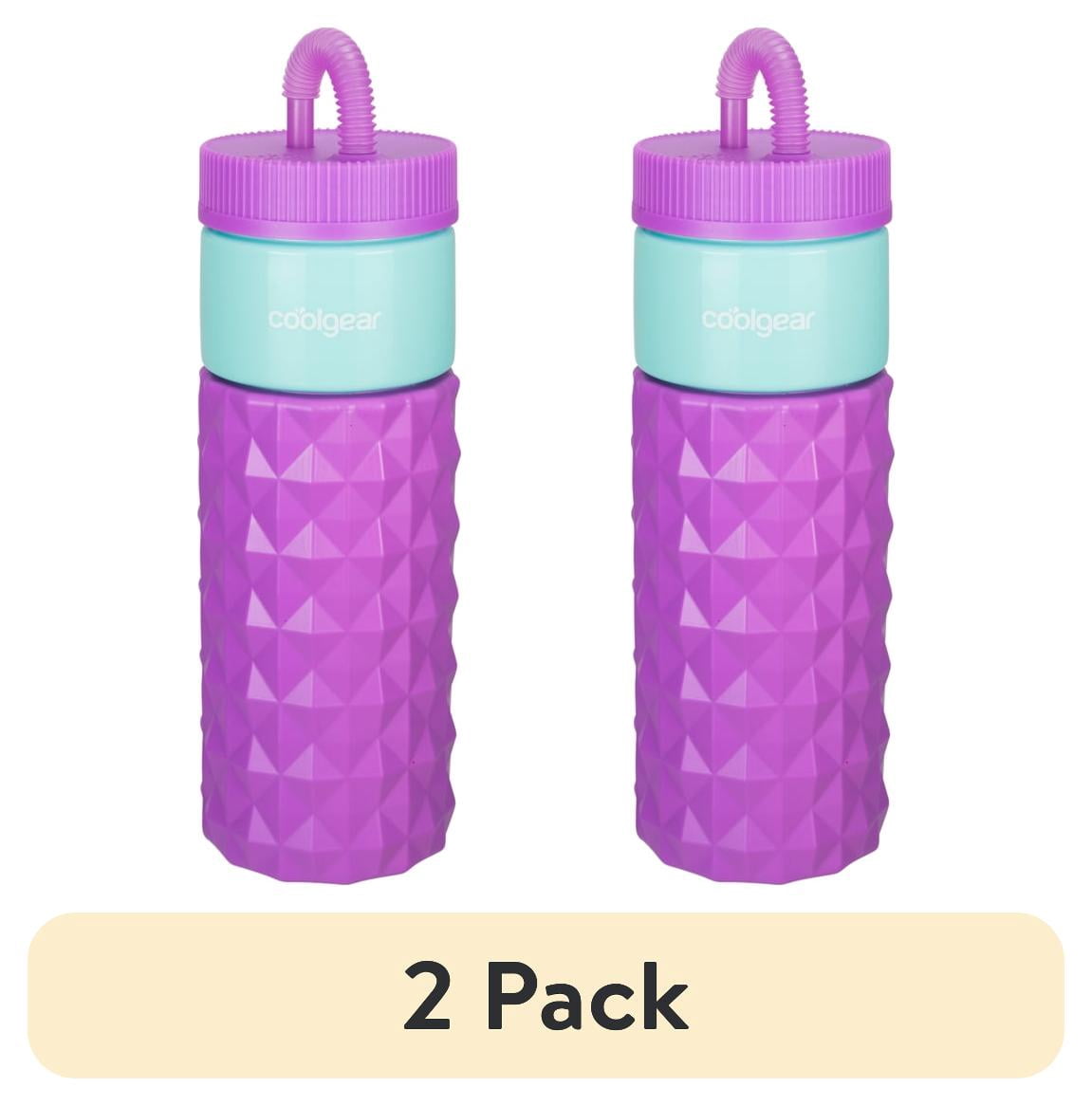 (2 pack) Cool Gear 24oz Plastic Retro Squishy Water Bottle, Prism ...