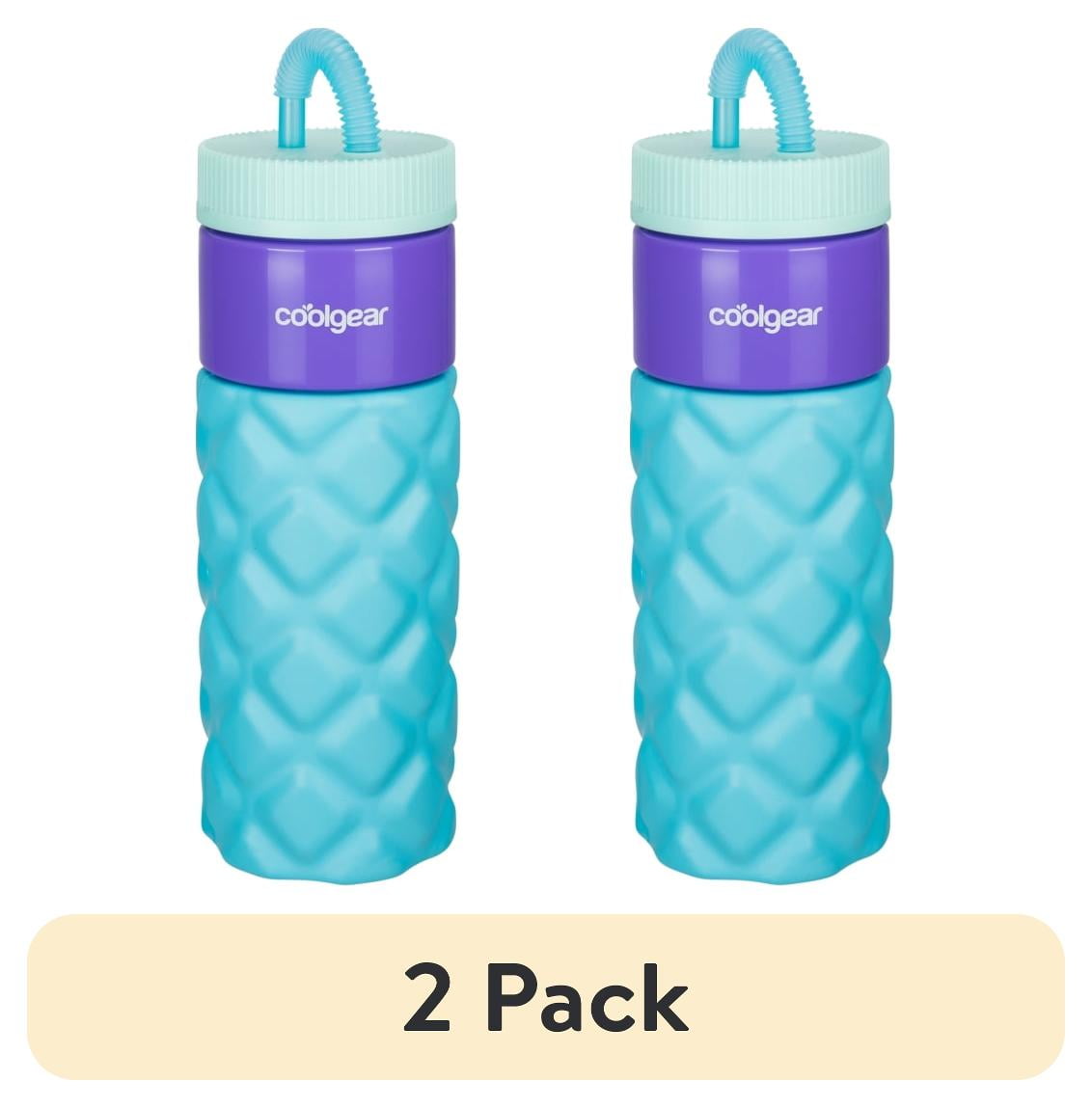 (2 pack) Cool Gear 24oz Plastic Retro Squishy Water Bottle, Quilted ...