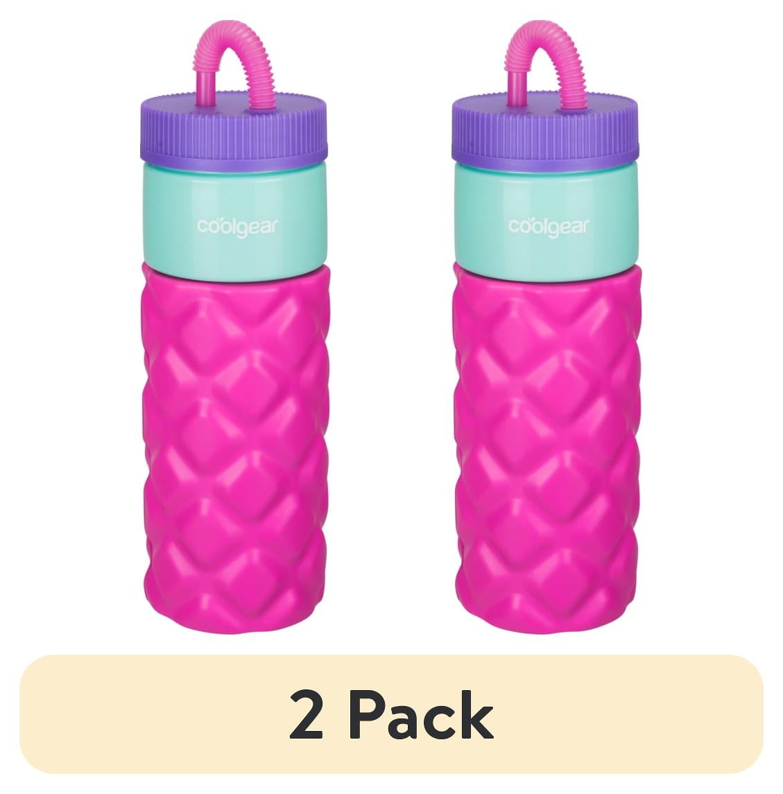 (2 pack) Cool Gear 24oz Plastic Retro Squishy Water Bottle, Quilted ...