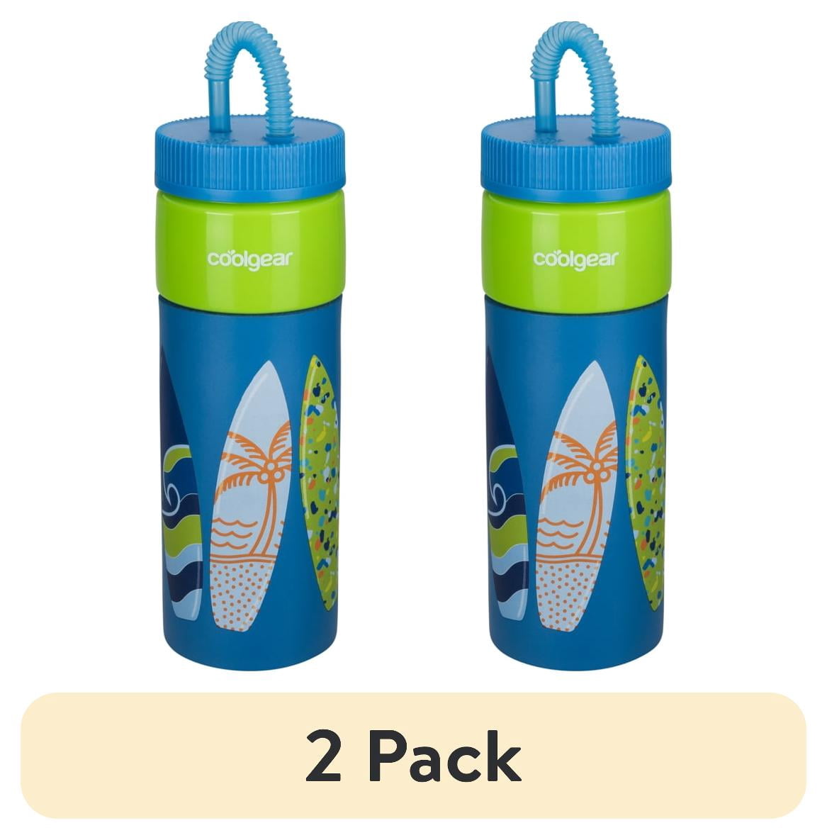(2 pack) Cool Gear 24oz Plastic Retro Squishy Water Bottle, Surfboards ...