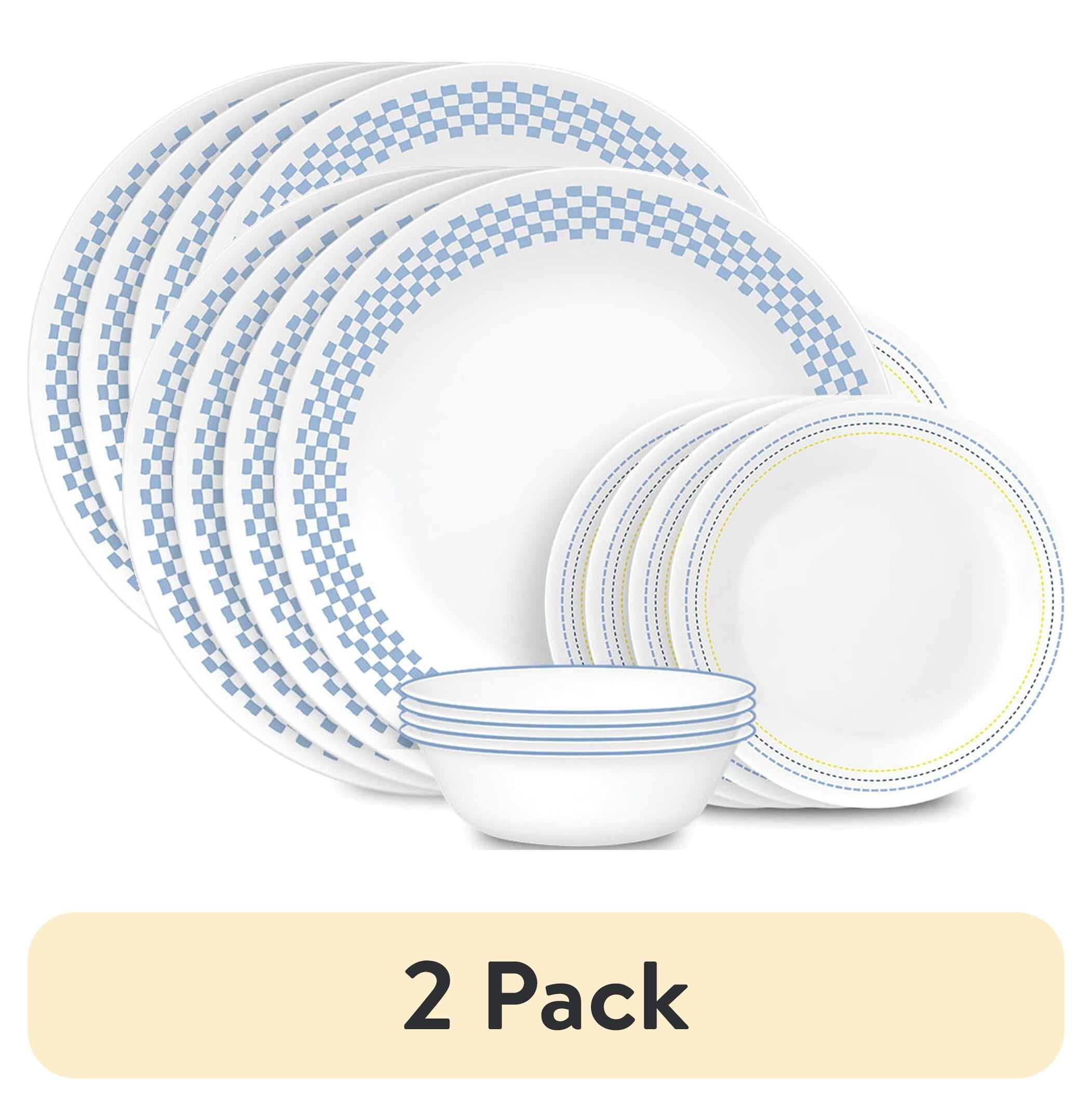 (2 pack) Corelle Amelia 12-Piece Glass Dinnerware Set (Service for 4 ...