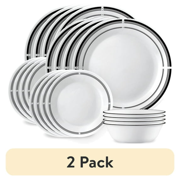(2 pack) Corelle Brasserie 12-pc Dinnerware Set, Serves 4 - Walmart.com