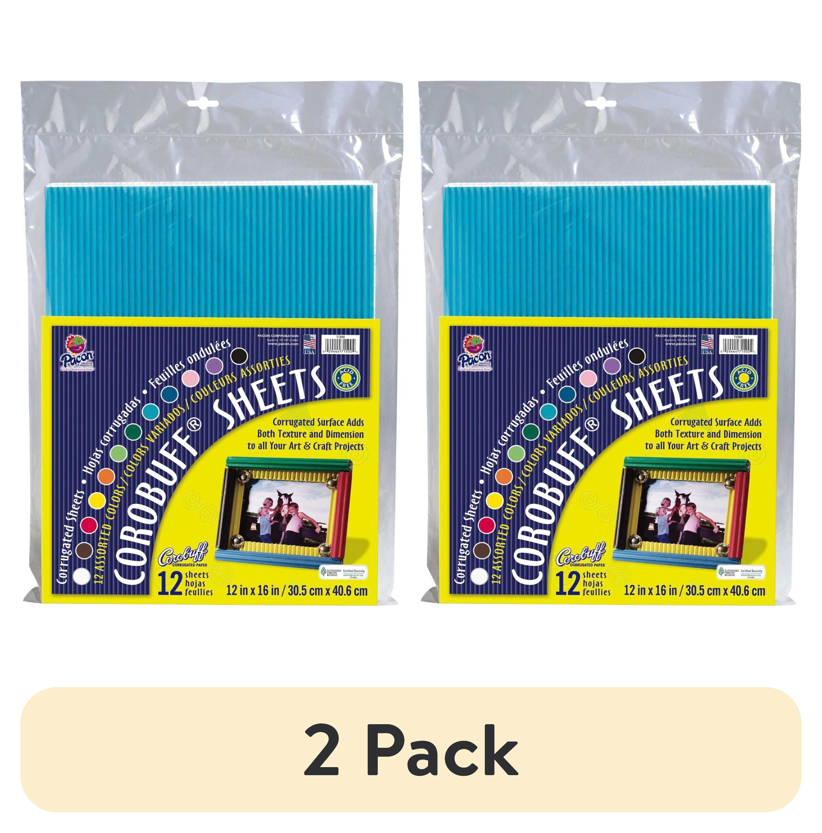 (2 pack) Corobuff, PAC71500, Corrugated Sheets, 12 / Pack, Assorted ...