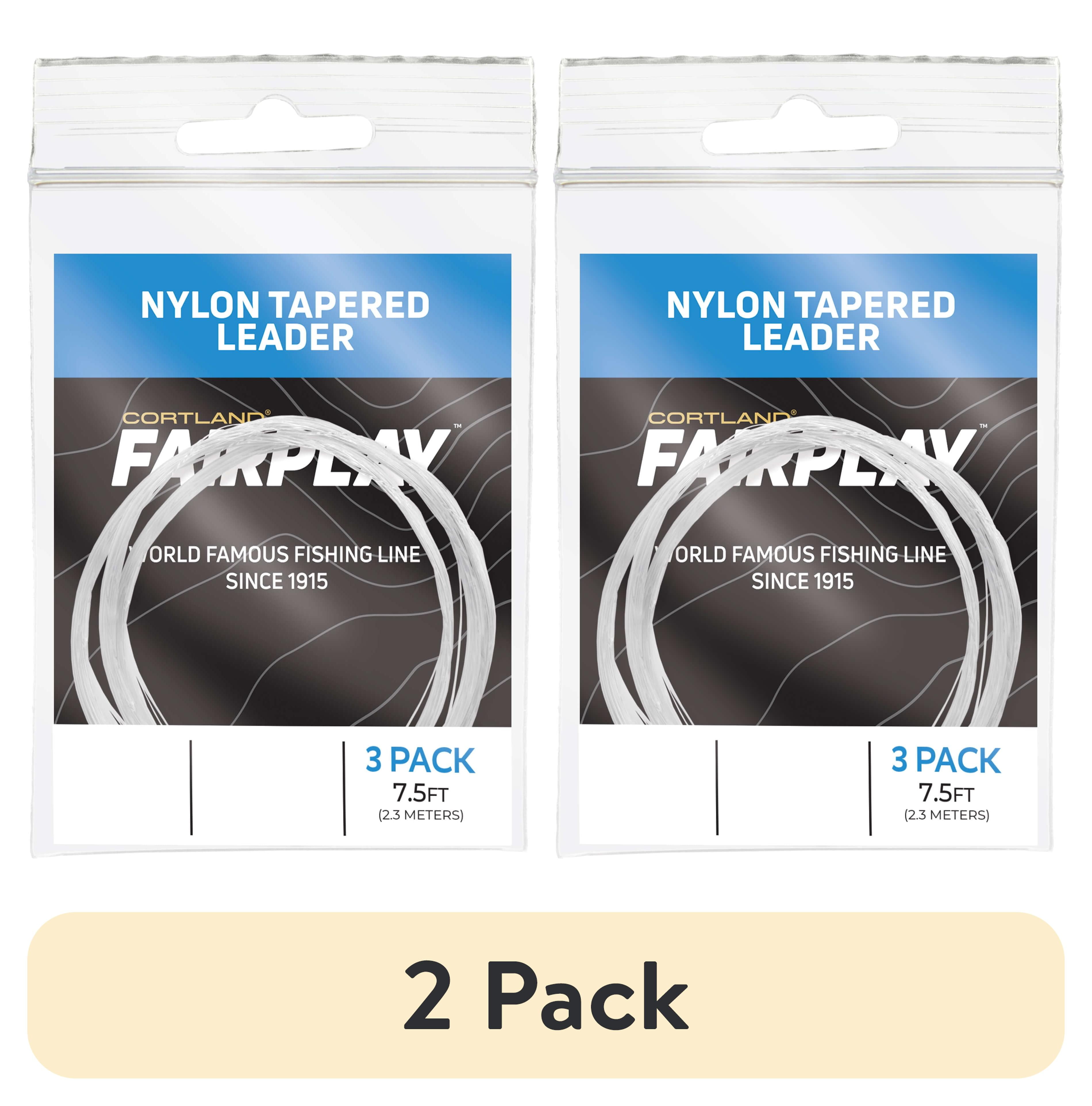 (2 pack) Cortland Fairplay 7.5' Nylon Monofilament Tapered Fly Fishing ...