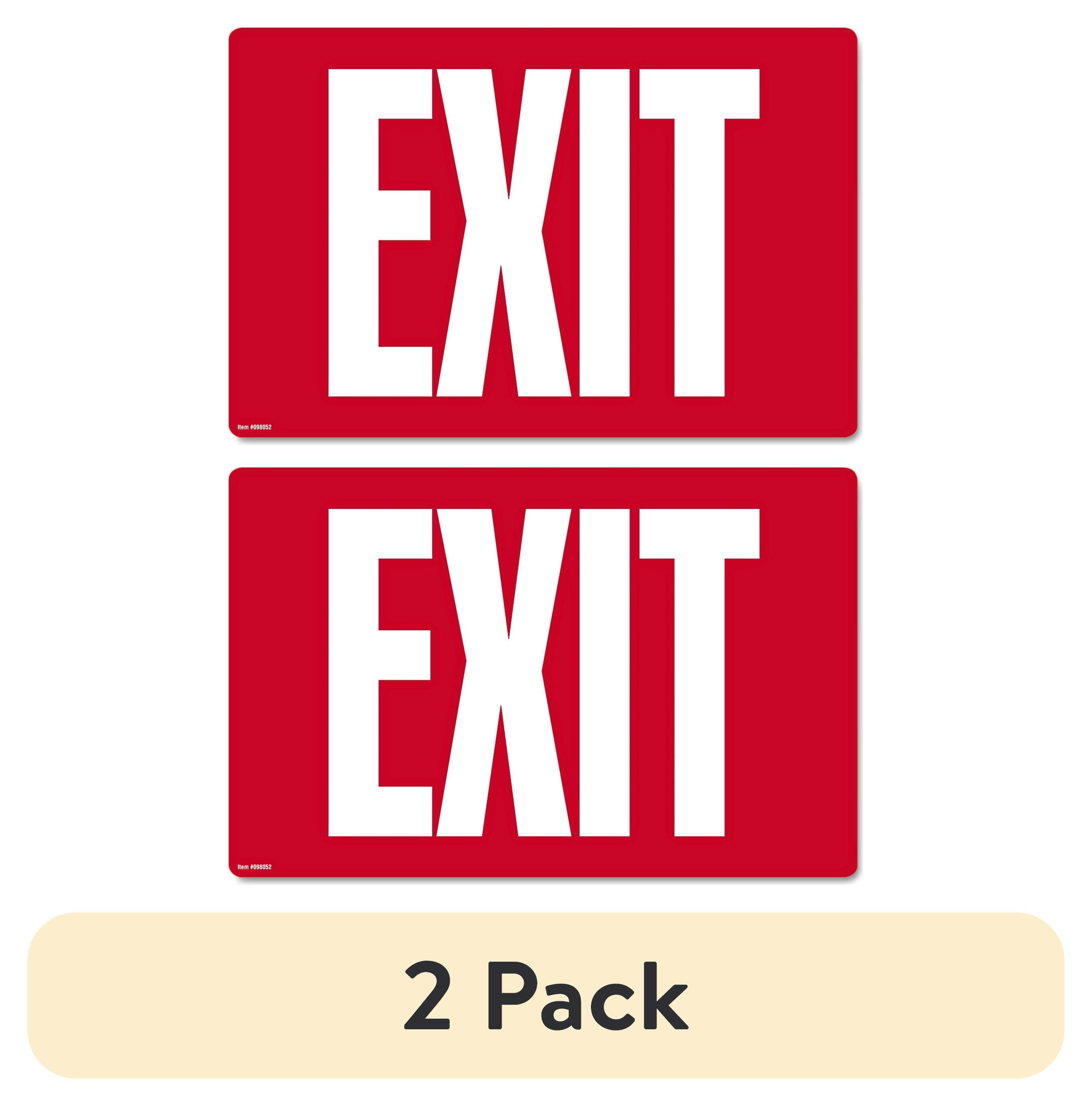 (2 pack) Cosco Glow-in-the-Dark Safety Sign Exit 12 x 8 Red 098052 ...