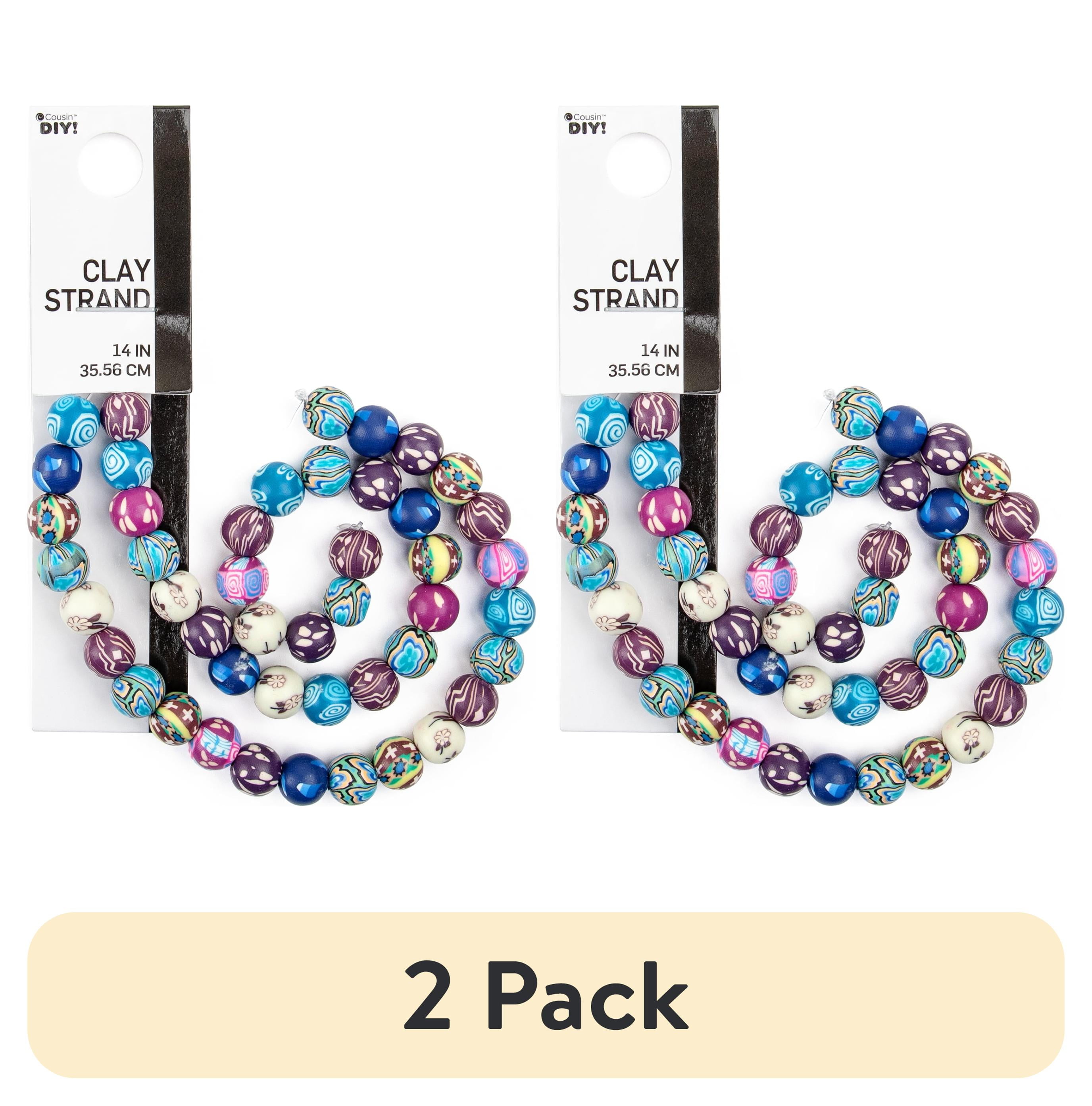 (2 pack) Cousin DIY Multi-Color Polymer Clay Beads, 2-Strand, 14 Inches ...