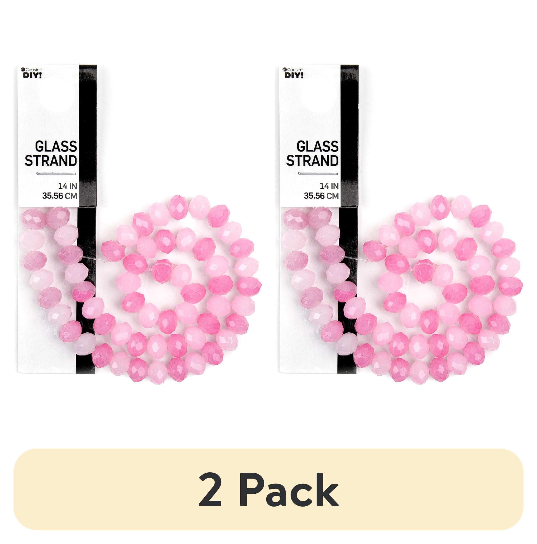 (2 pack) Cousin DIY 2-Strand Pink Mix 8mm Glass Rondelle Beads, 14 in ...