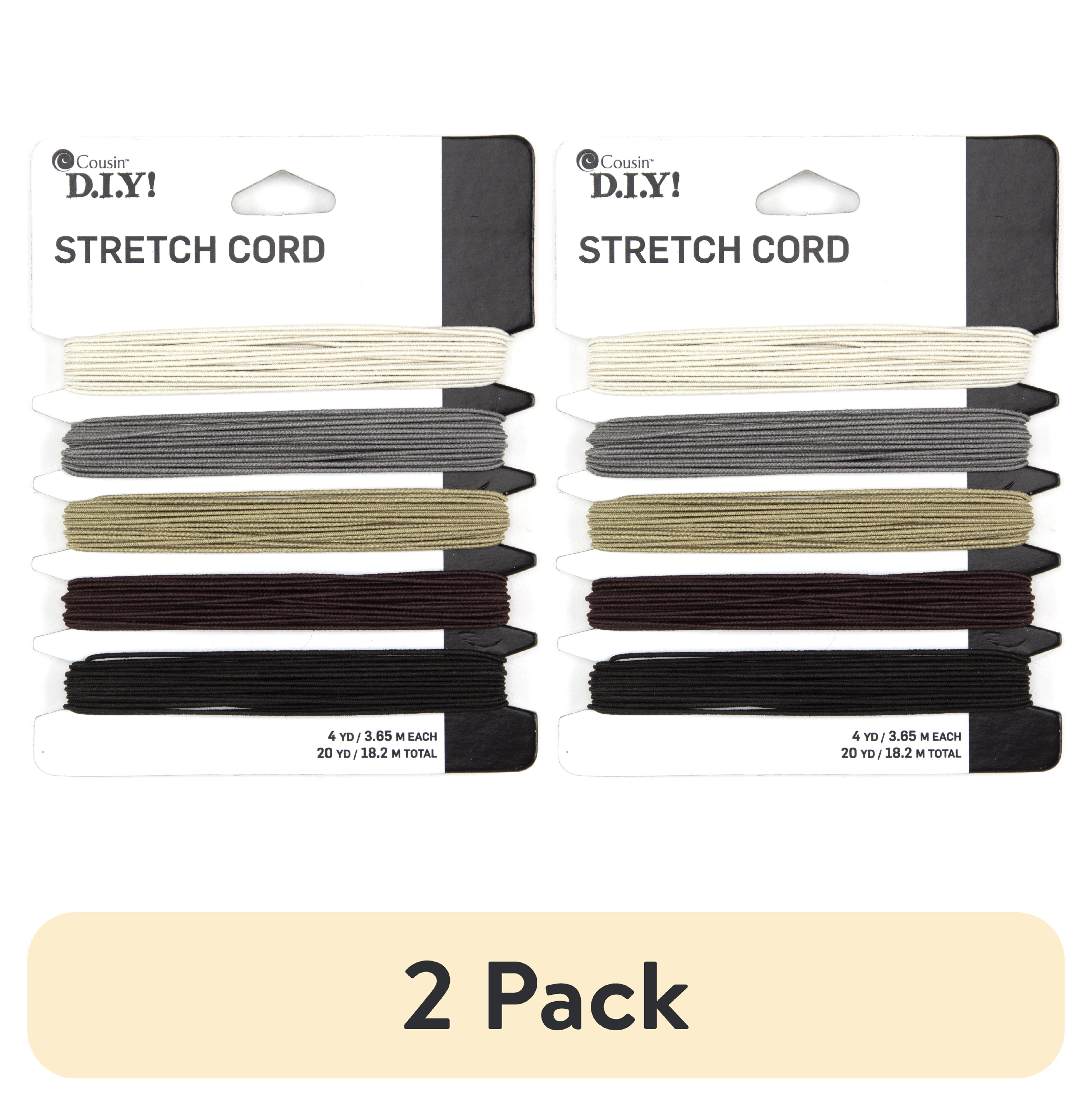 (2 pack) Cousin DIY 20 yd Fabric Neutral Stretch Cord, Brown, 5 Piece ...