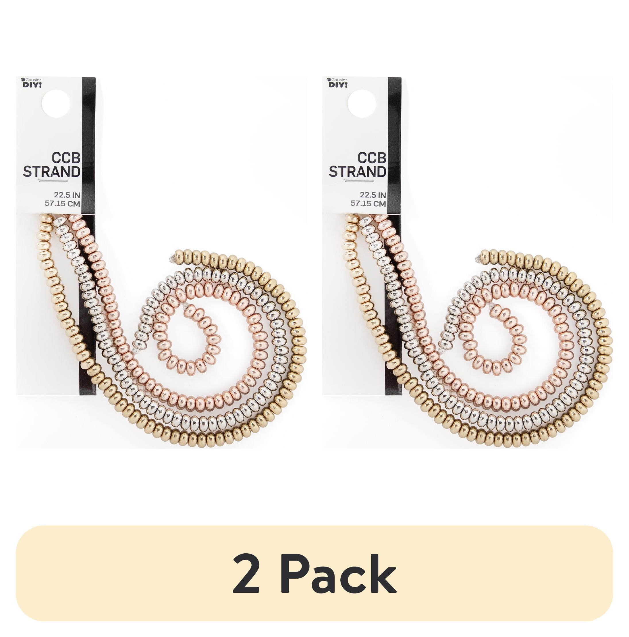 (2 pack) Cousin DIY 3-Strand Metallic Disk Beads, Gold/Silver/Rose, 7 ...