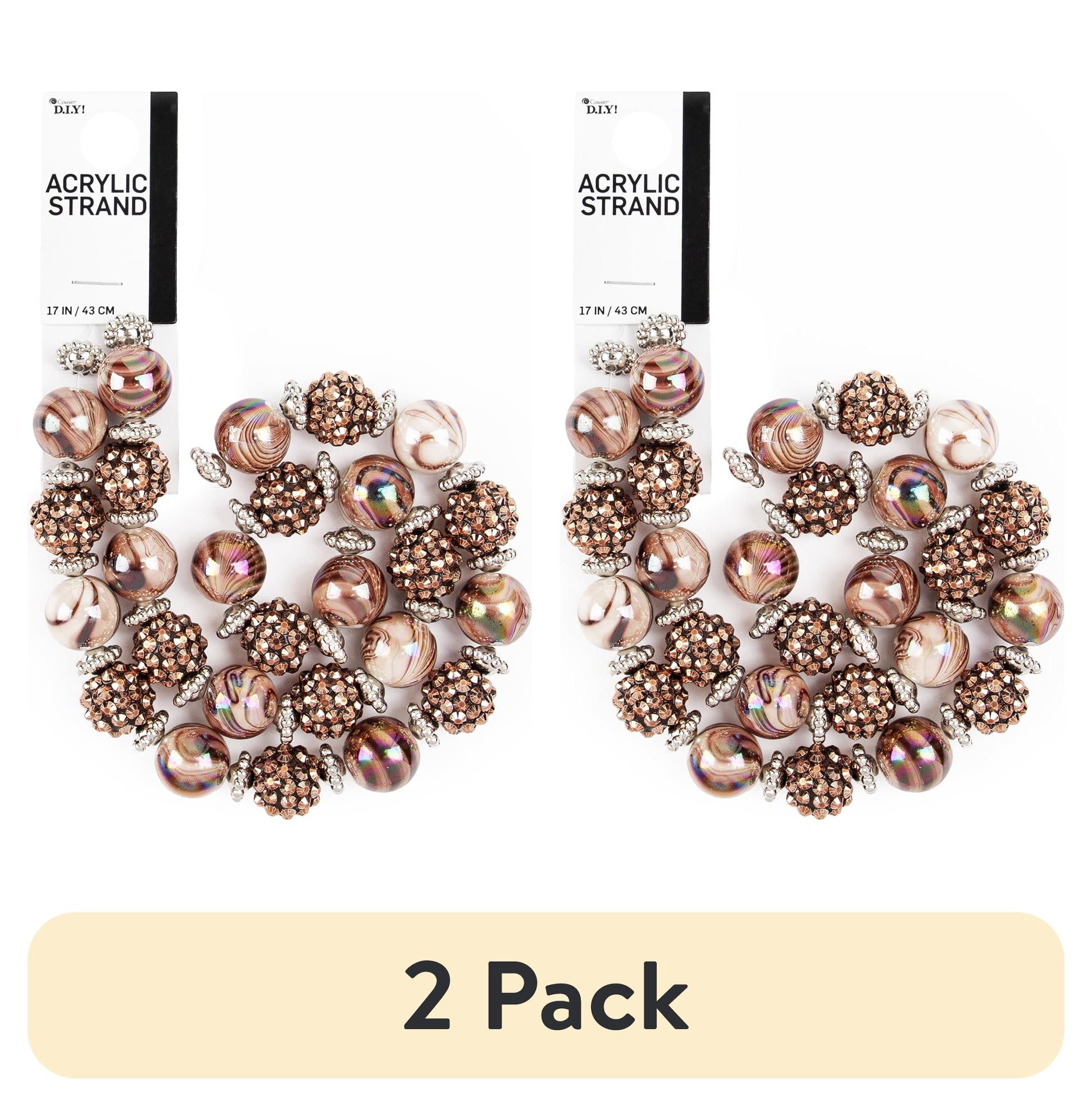 (2 pack) Cousin DIY Acrylic Brown Swirl Shambala Bead Strand, 17 in, 62 ...