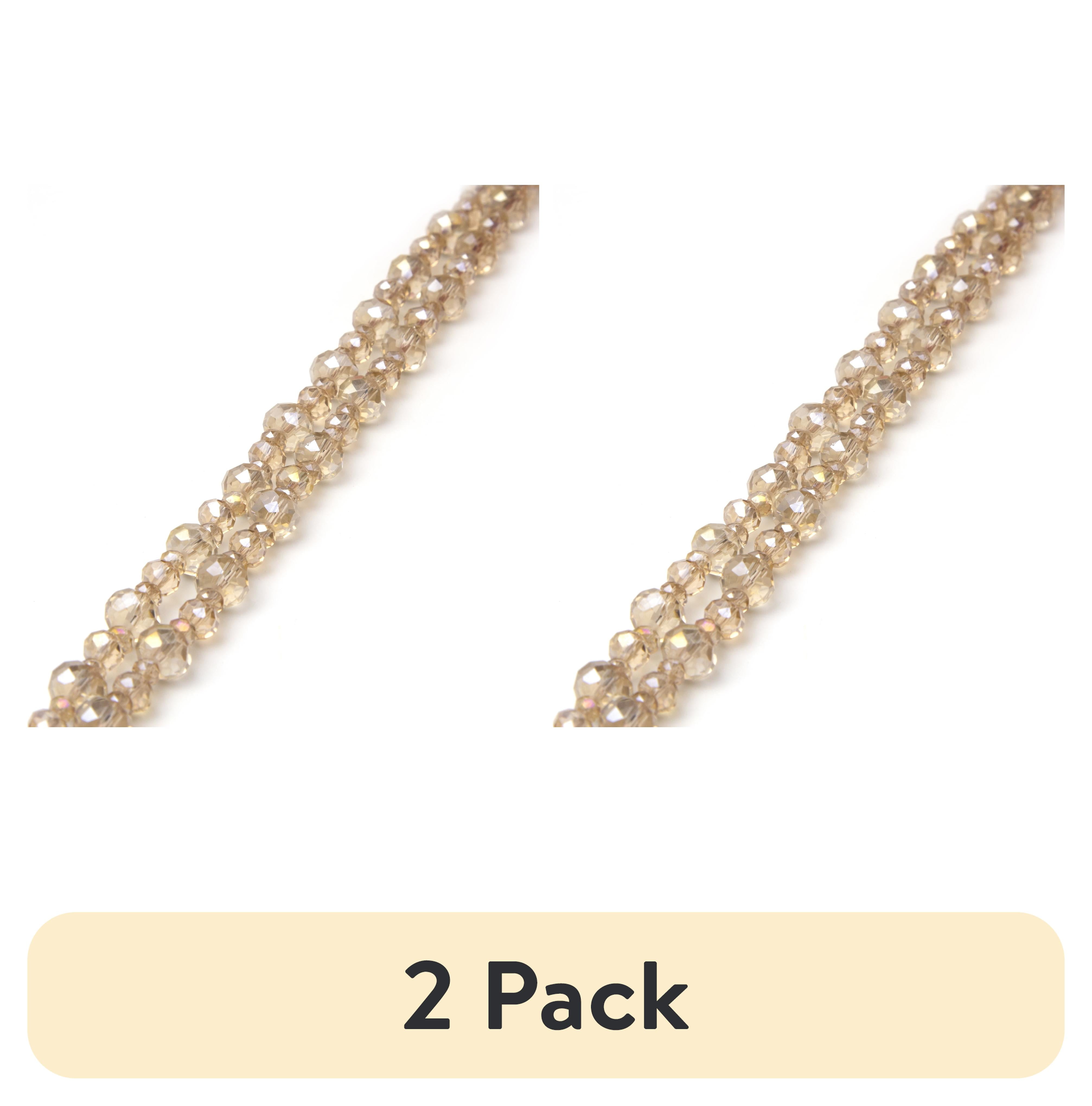 (2 pack) Cousin DIY Glass Champagne AB Rondelle Crystal Strand, Unisex ...