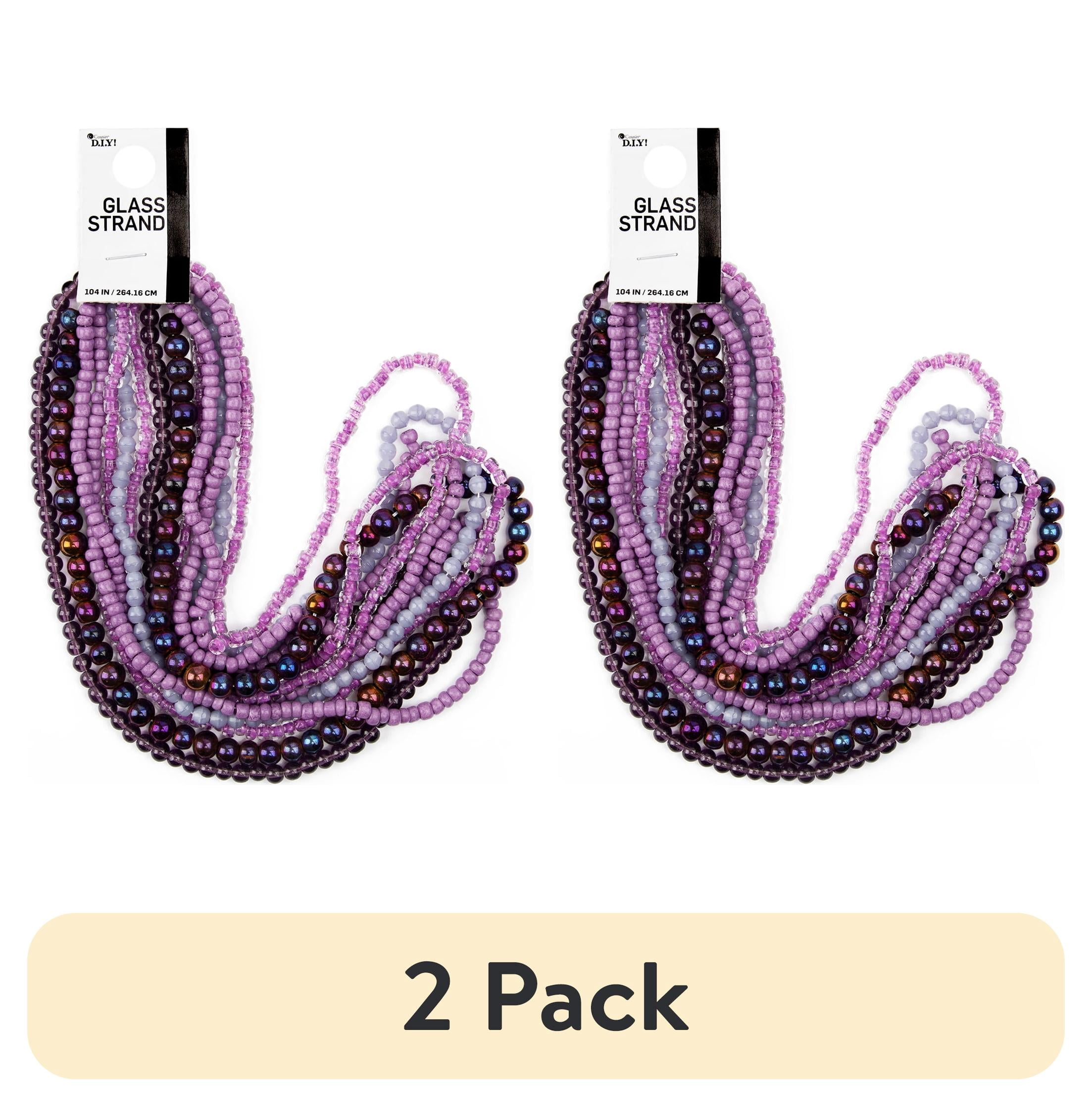 (2 pack) Cousin DIY Unisex Purple/Gray/Pink Glass Seed Bead Strand, 104 ...