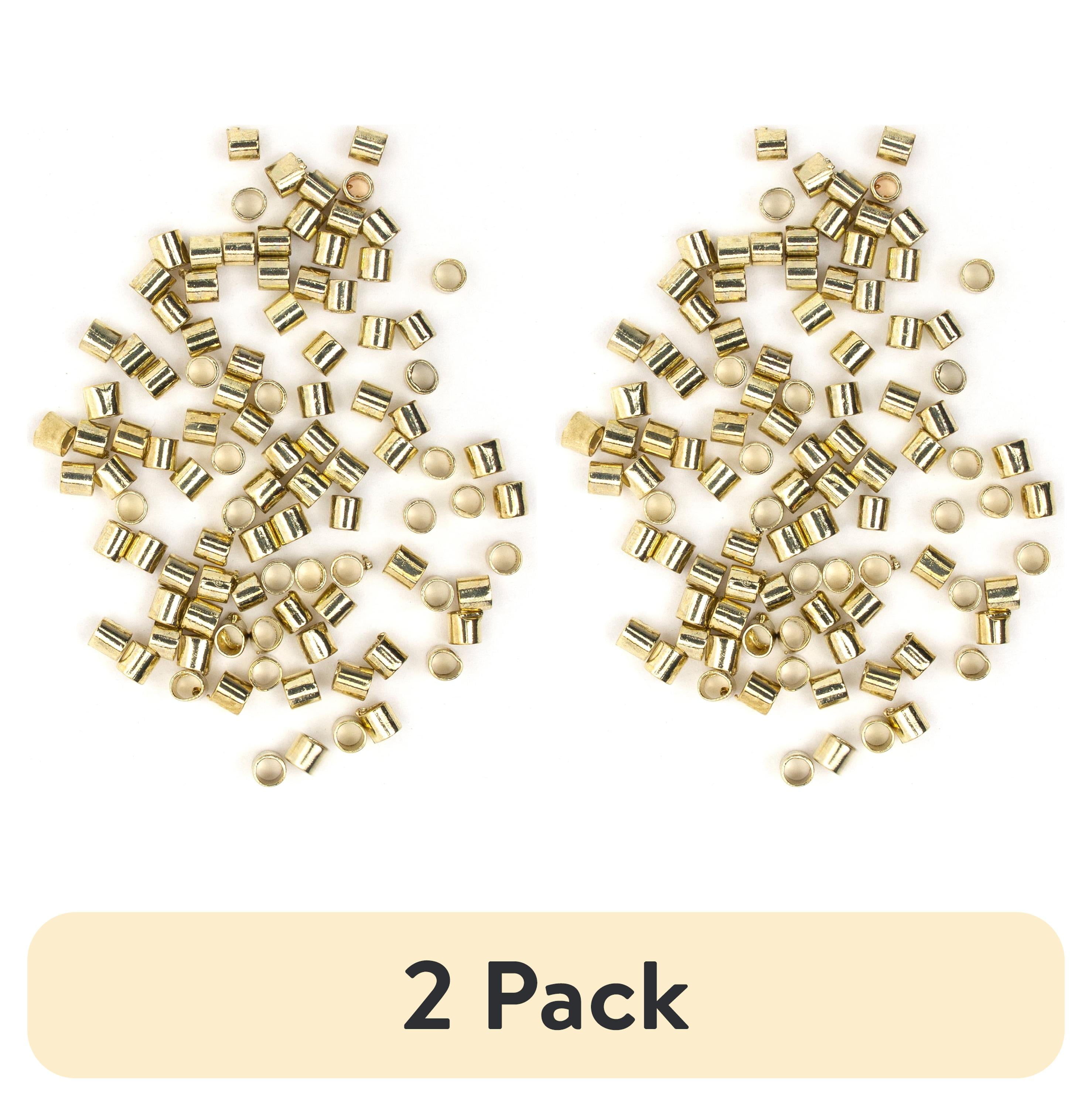 (2 pack) Cousin DIY Gold Crimp Tube Beads, 100 Pieces, 2mm, Unisex for ...