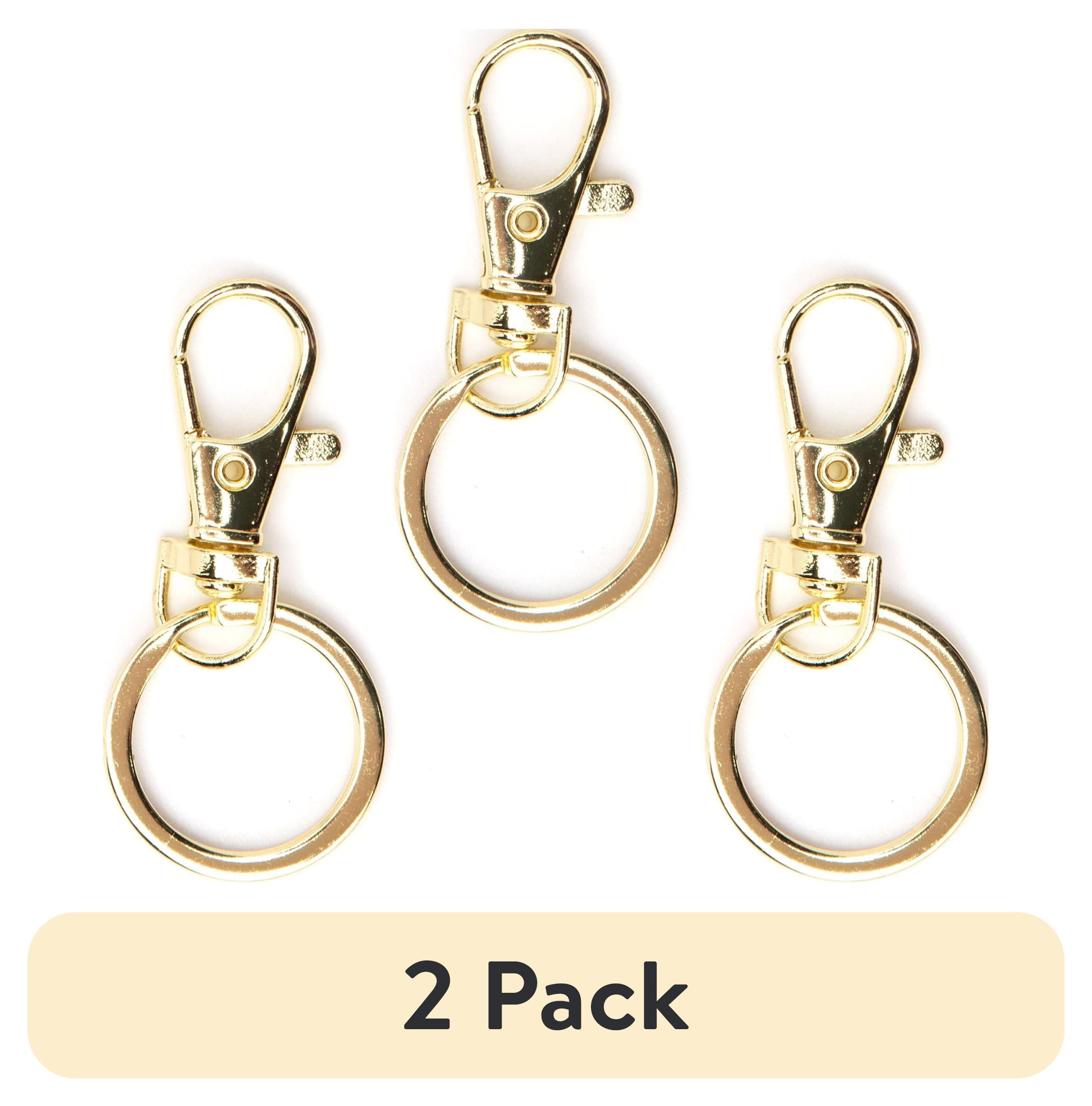 (2 pack) Cousin DIY 3-Pack Gold Metal Key Rings, 54mm Keychain Rings ...