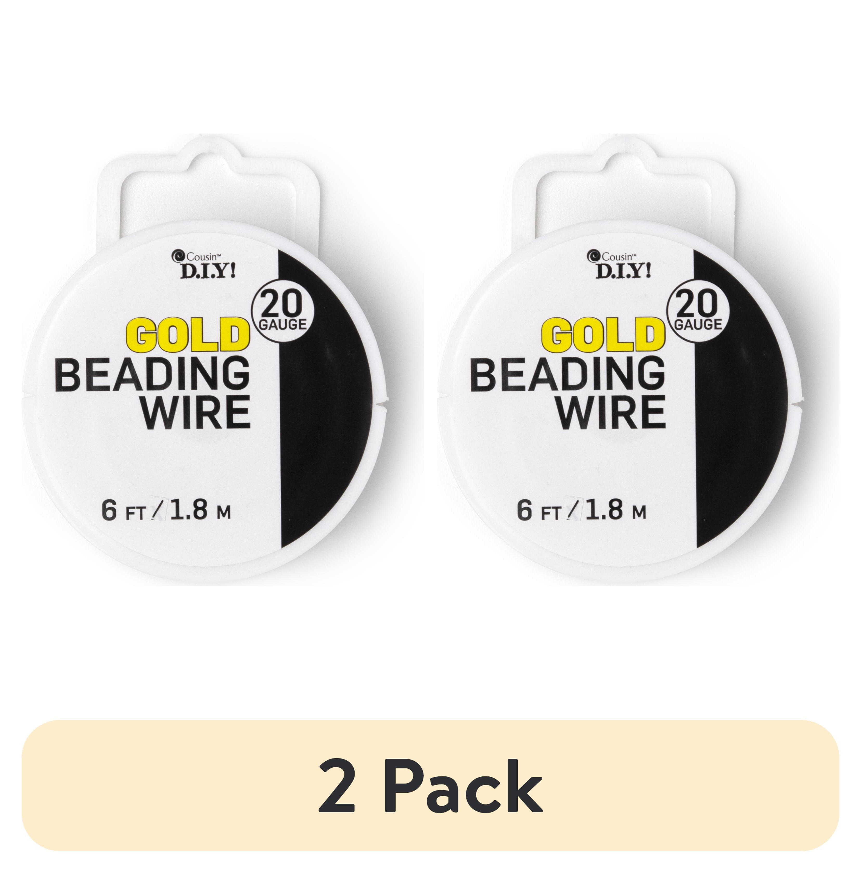 (2 pack) Cousin DIY Metal Beading Wire, Gold Finish, 20 Gauge, 6 ft/1 ...