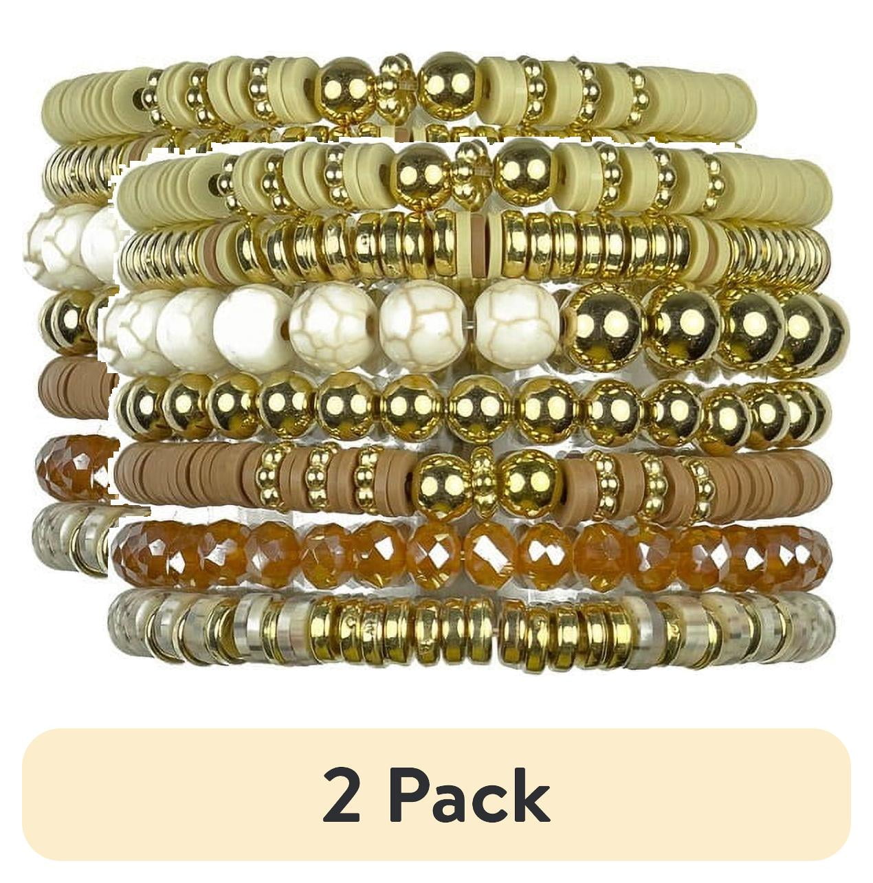 (2 pack) Cousin DIY Neutral Heishi Stack DIY Bracelet Kit, Clay/Metal, 564 Beads, Adult /Teen ...
