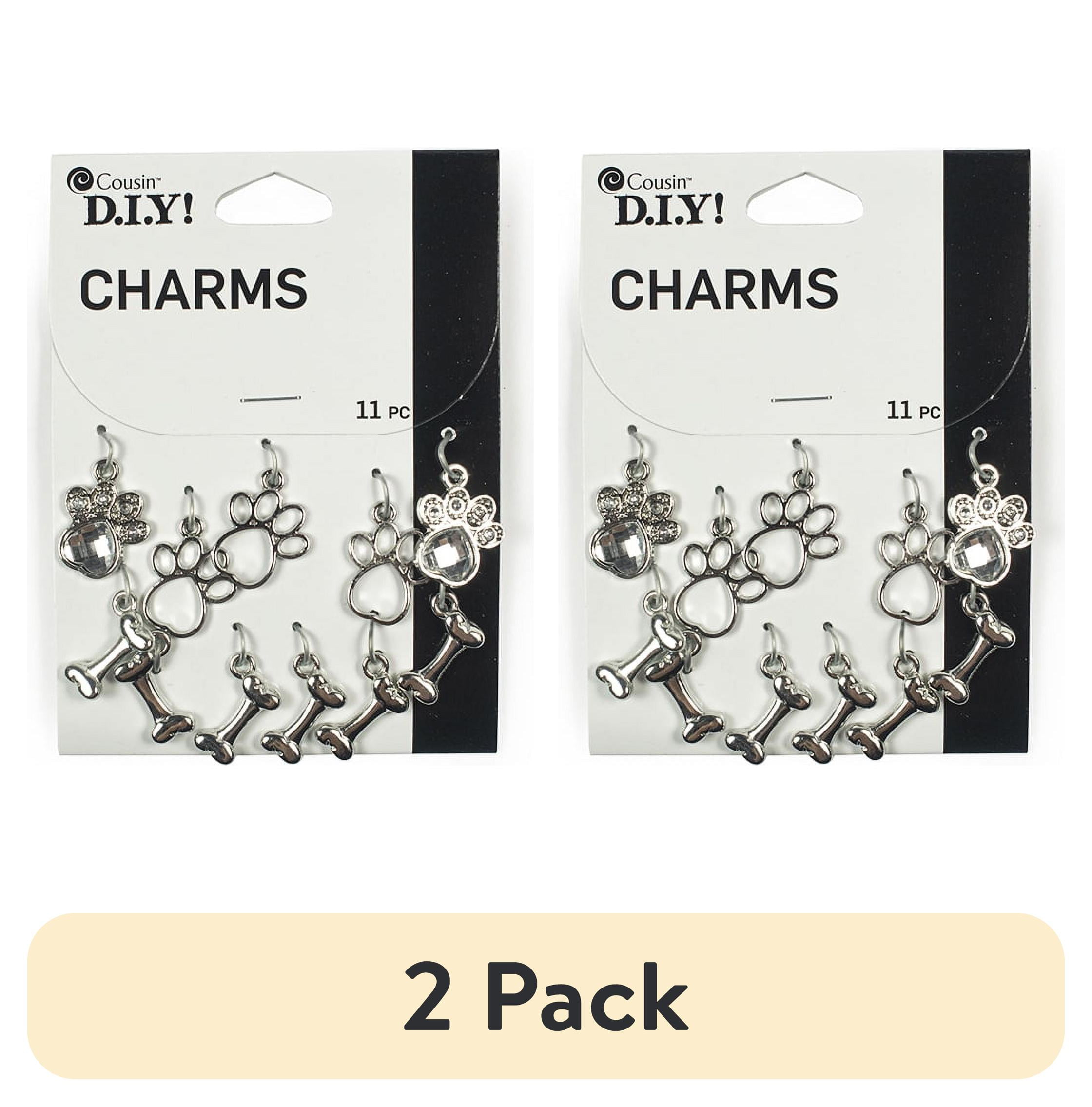 (2 pack) Cousin DIY Paw Bone Charm, Metal with Silver Finish, Perfect ...