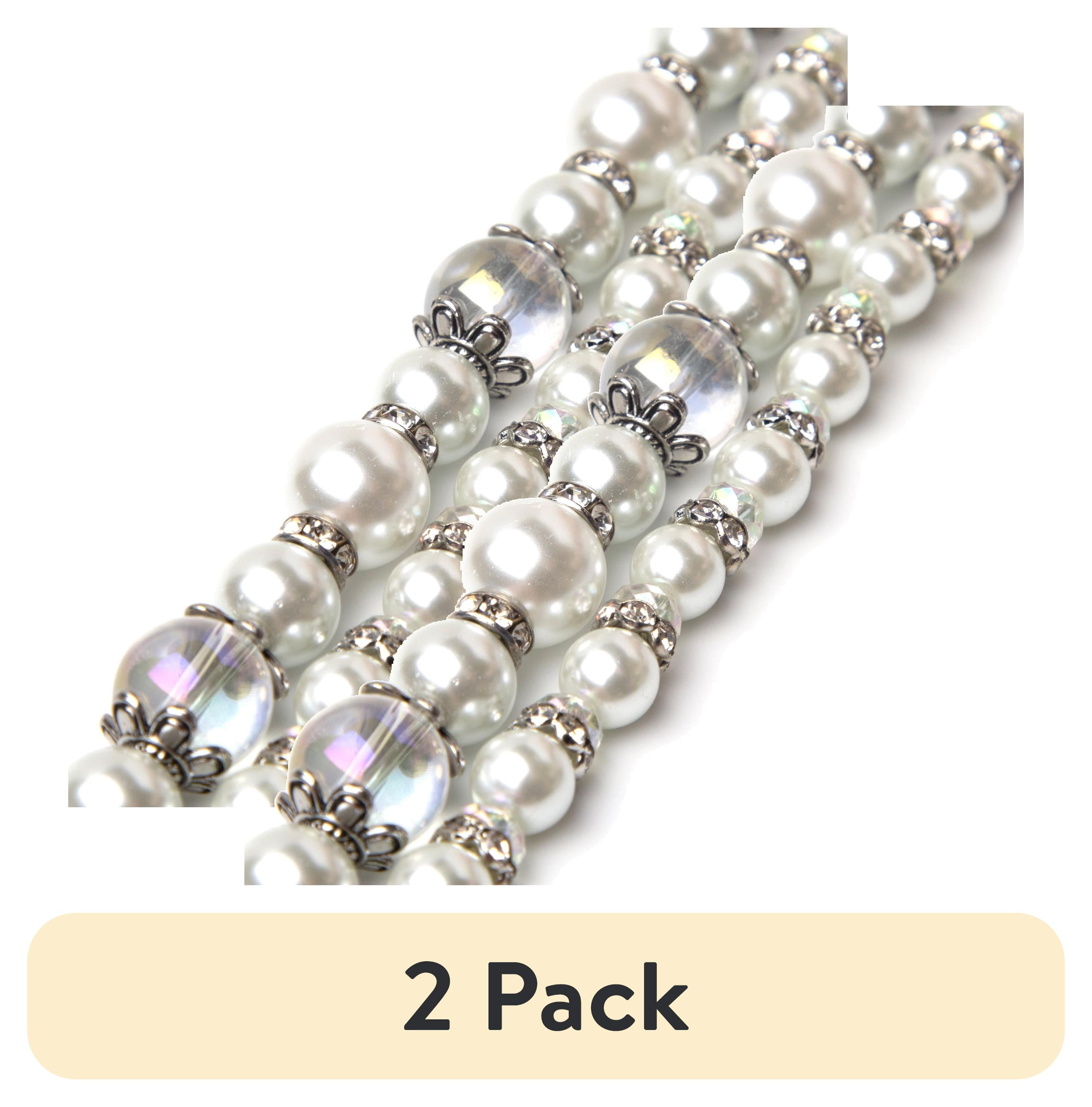 (2 pack) Cousin DIY Pearl Mix Bead Strand, 14", White, 69 Pc, Unisex ...