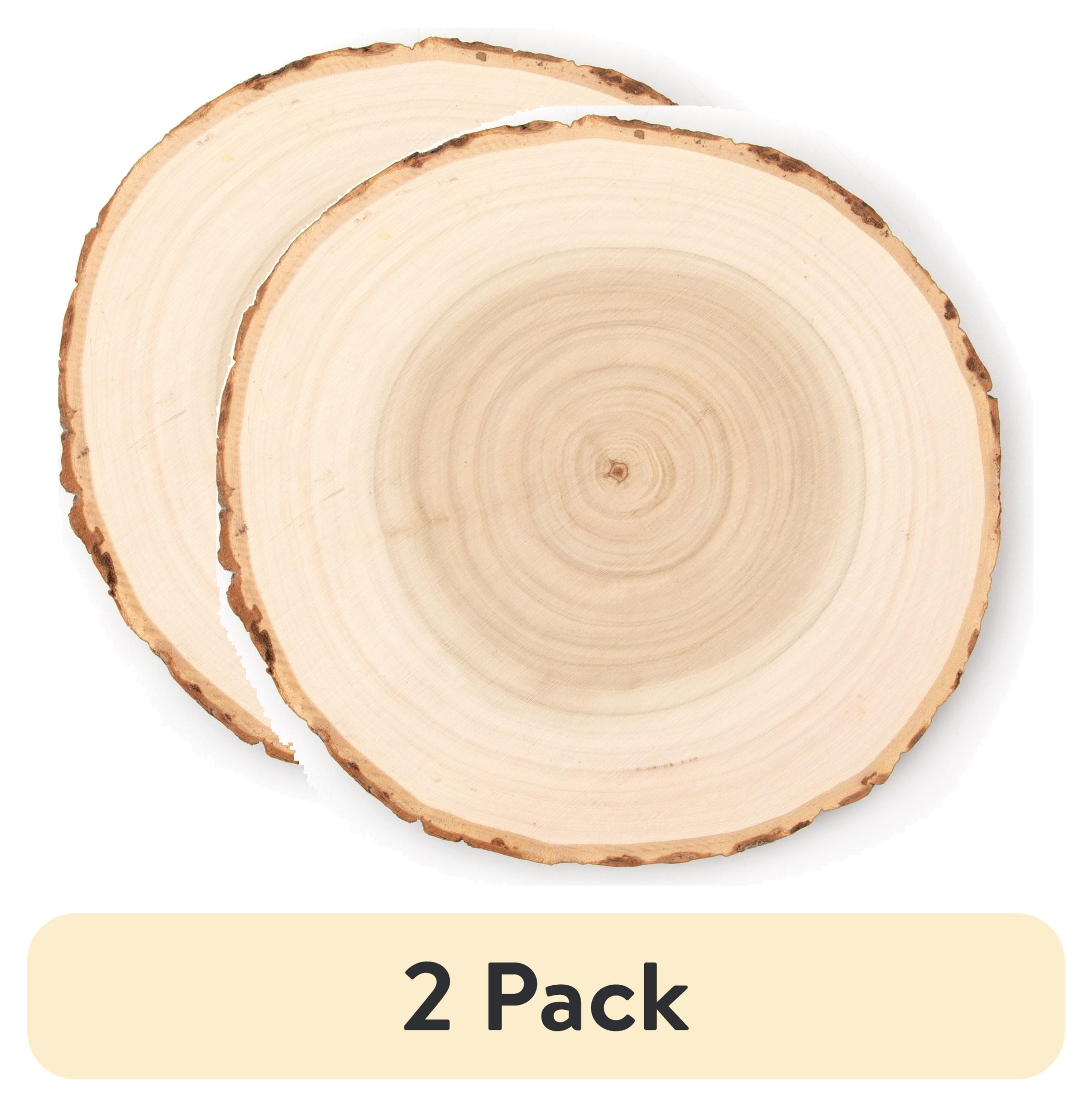 (2 pack) Cousin DIY Poplar 7" Round Rustic Wood Slice with Bark ...