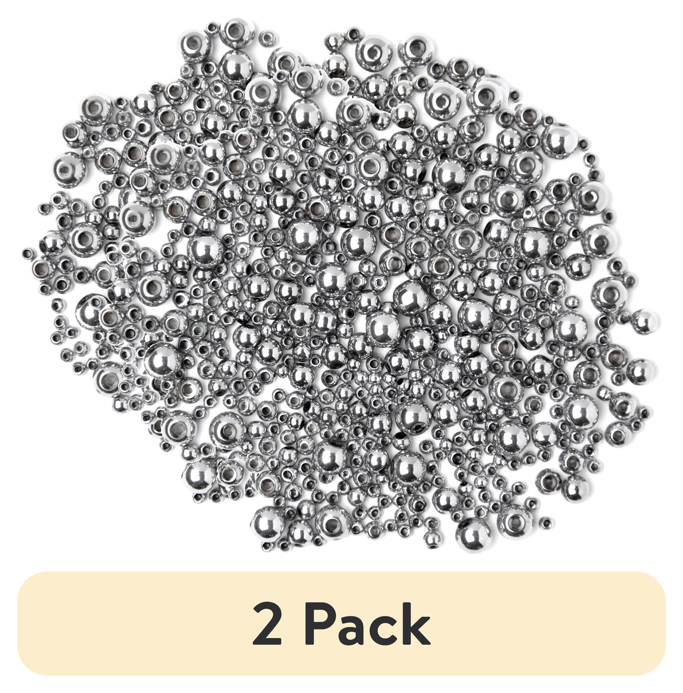 (2 pack) Cousin DIY Jewelry Making Silver Glass Filler Beads, 480 Piece ...