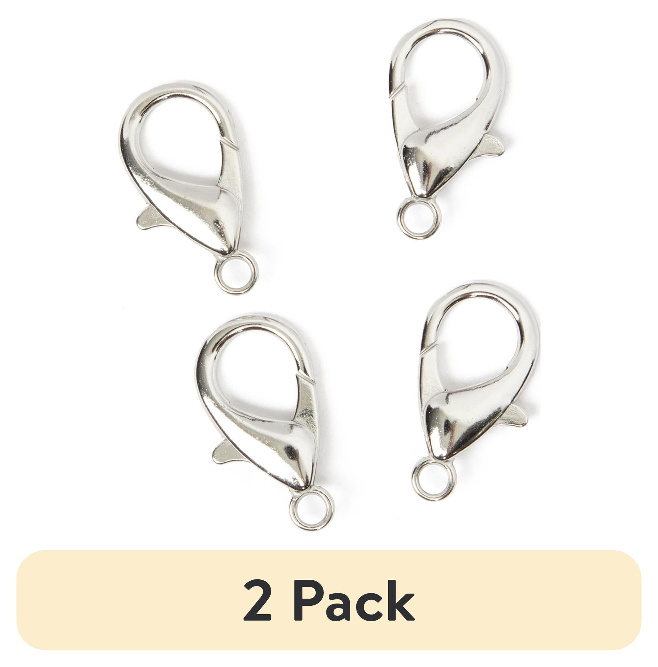 (2 pack) Cousin DIY Silver Lobster Clasp, 4 Pc, Large Metal Clasp, 16 x ...