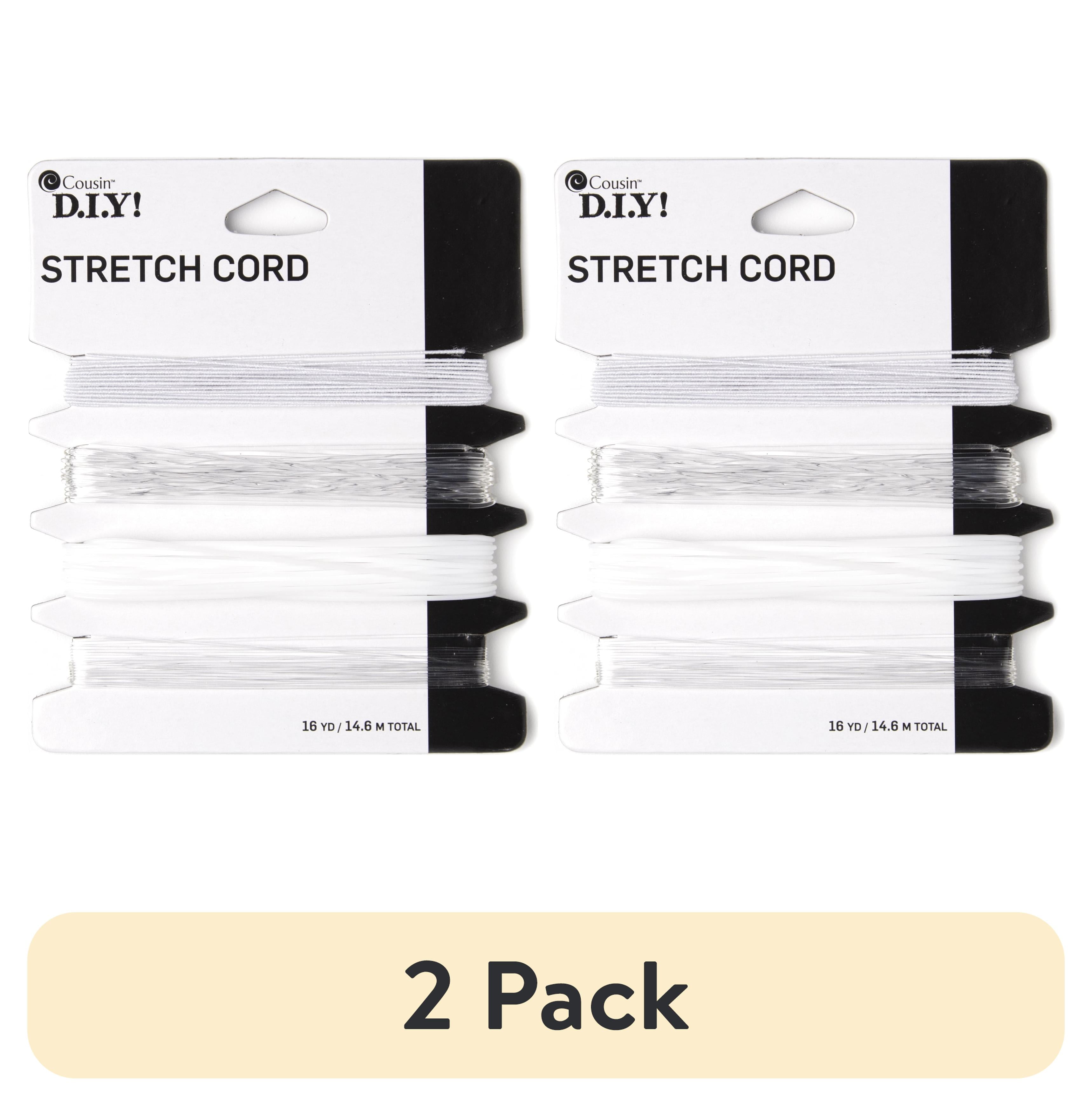 (2 pack) Cousin DIY Stretch Cord, 16 yd, 4 Piece Roll, Clear/White ...