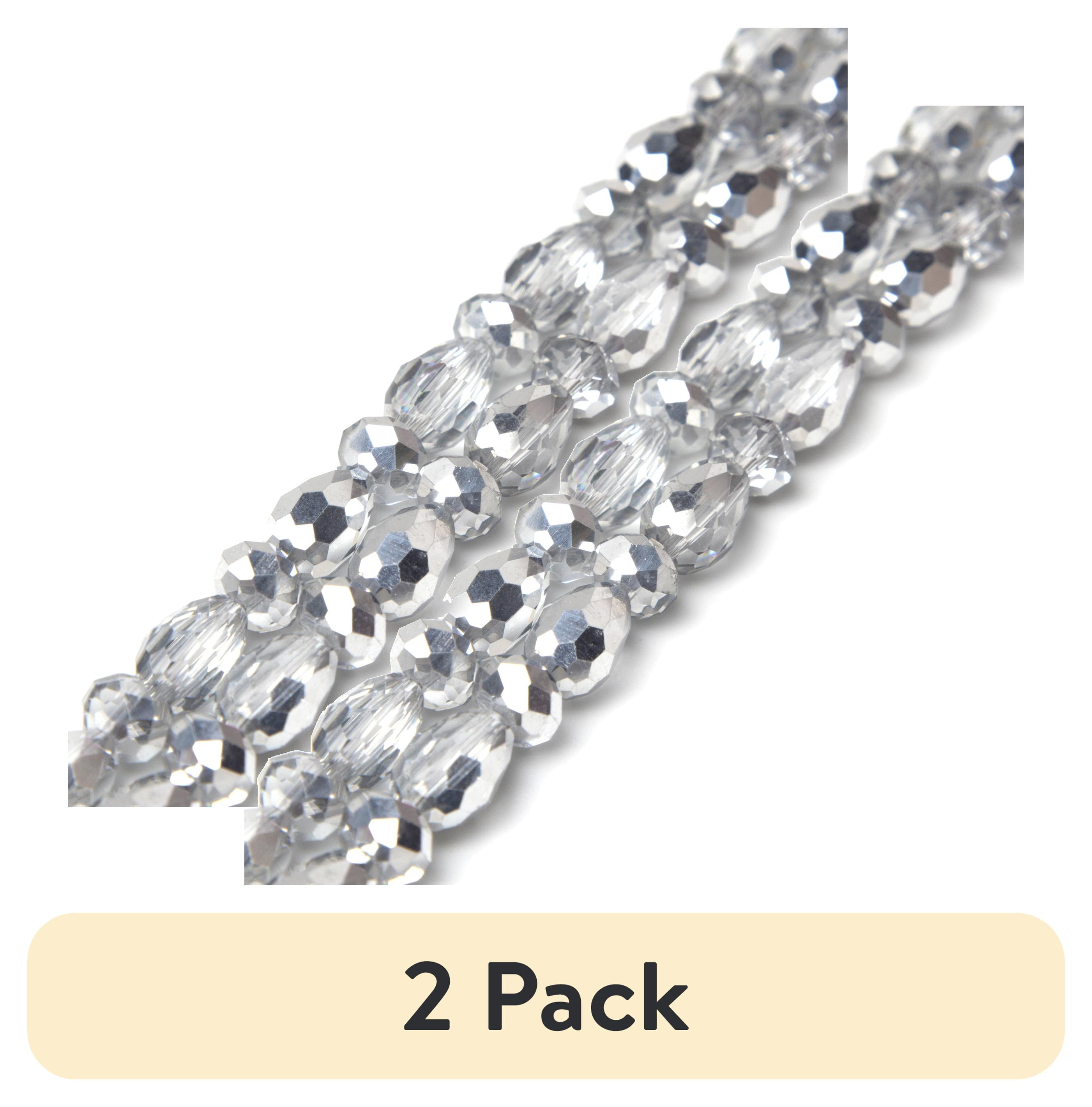 (2 pack) Cousin DIY Tear Drop & Round Glass Faceted Bead Strand, 14 in ...