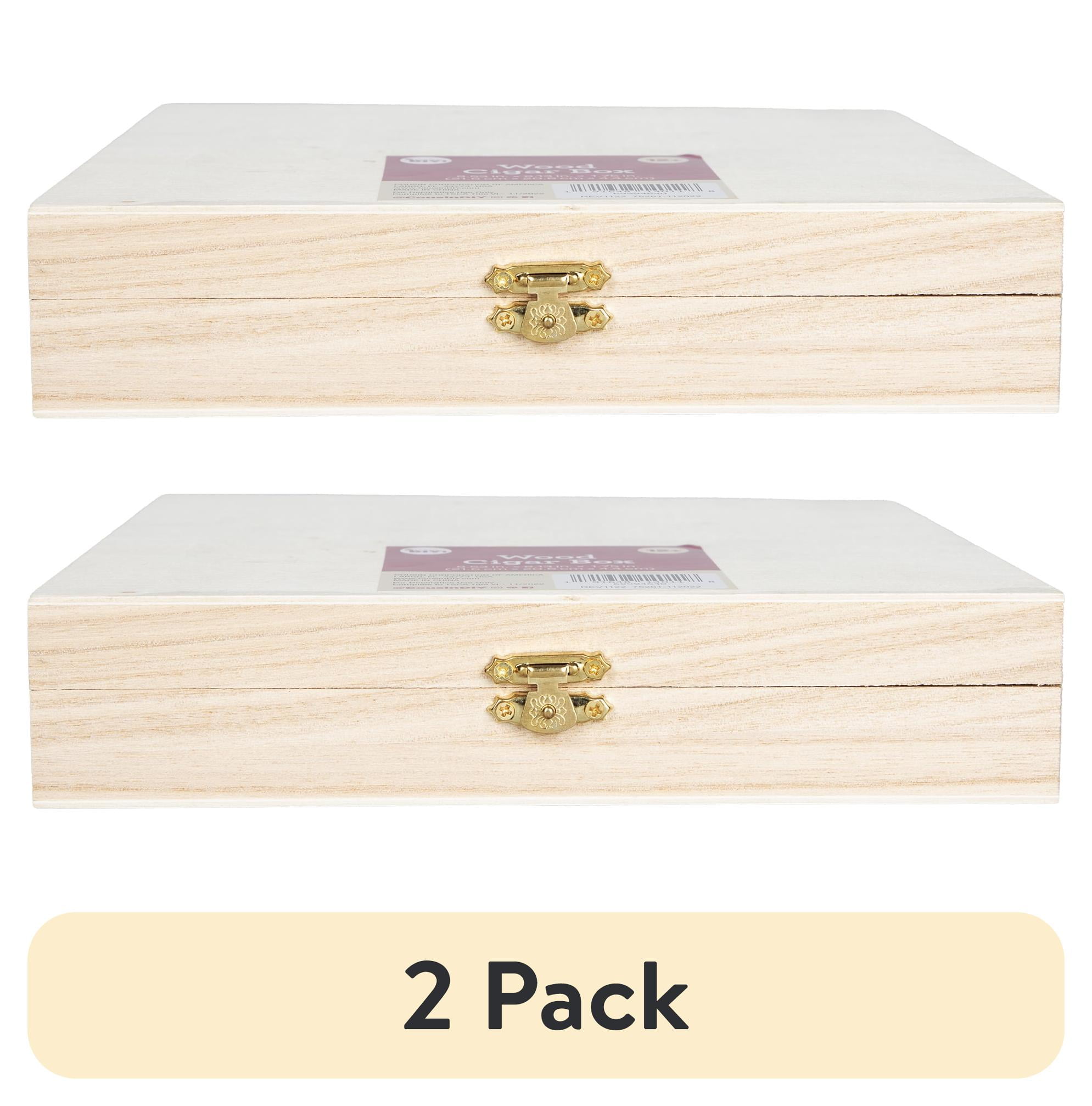 (2 pack) Cousin DIY Unfinished Wood Cigar Box for Crafting or DIY, 8.54 ...