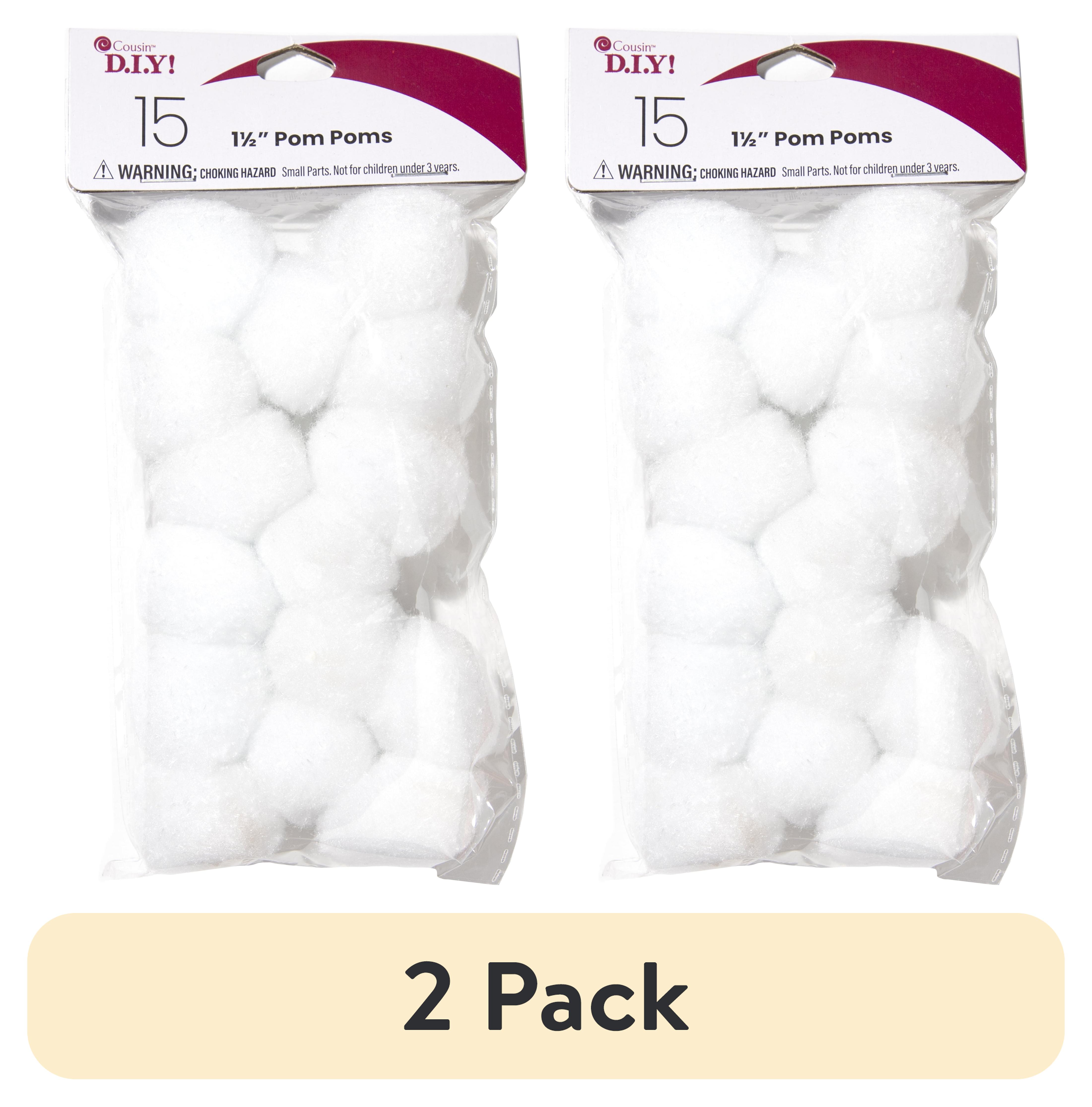 (2 pack) CousinDIY Pom Poms 1.5" 15/Pkg-White - Walmart.com