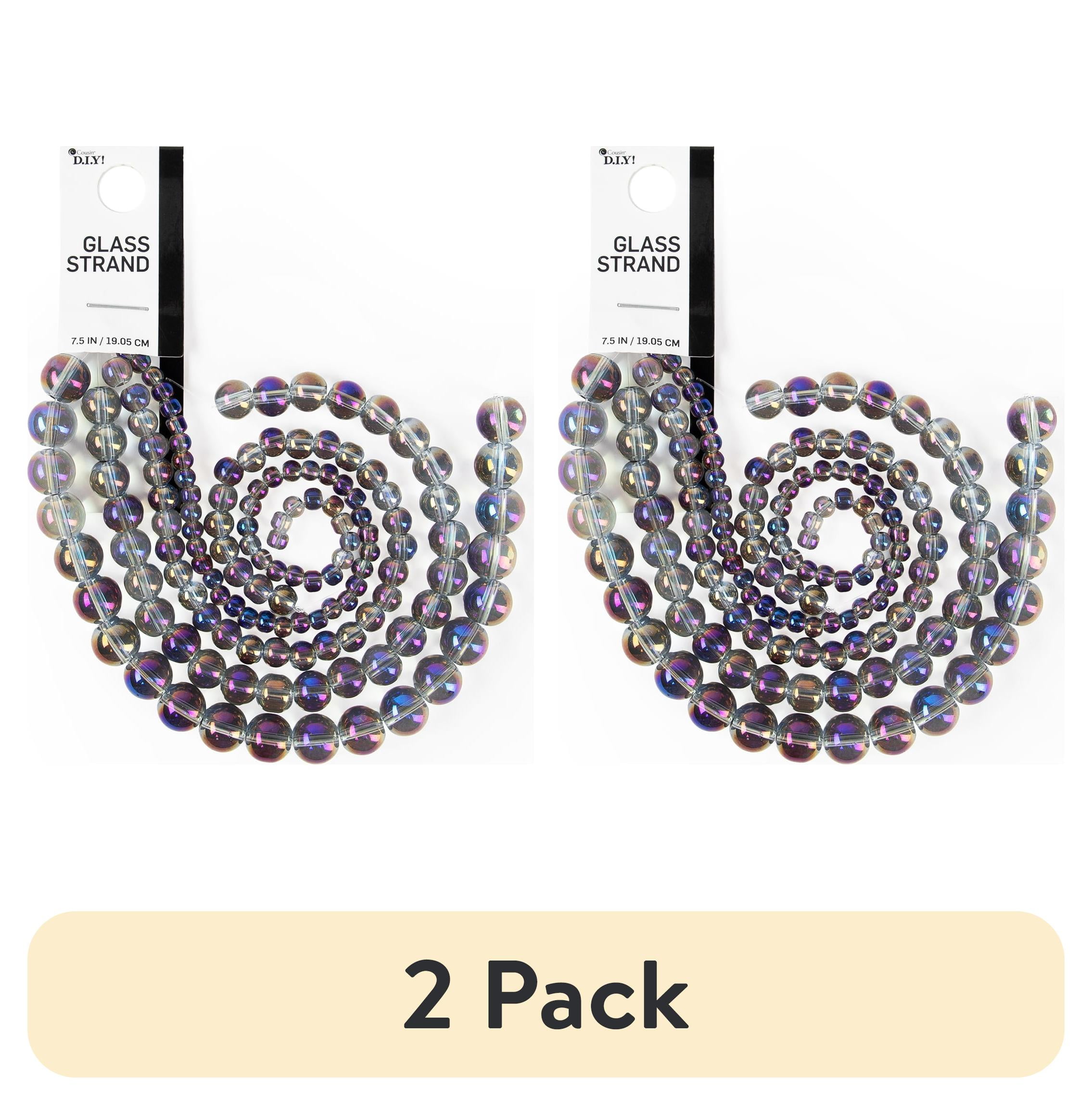 (2 pack) CousinDIY Purple AB Round Glass Bead Strands, 4 Sizes, 7.5 ...