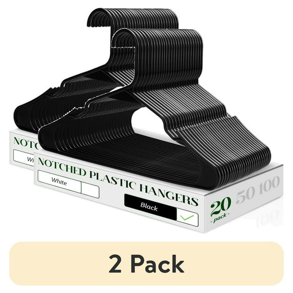 (2 pack) Cozymood Plastic Clothes Hanger 20 Set - Versatile ...