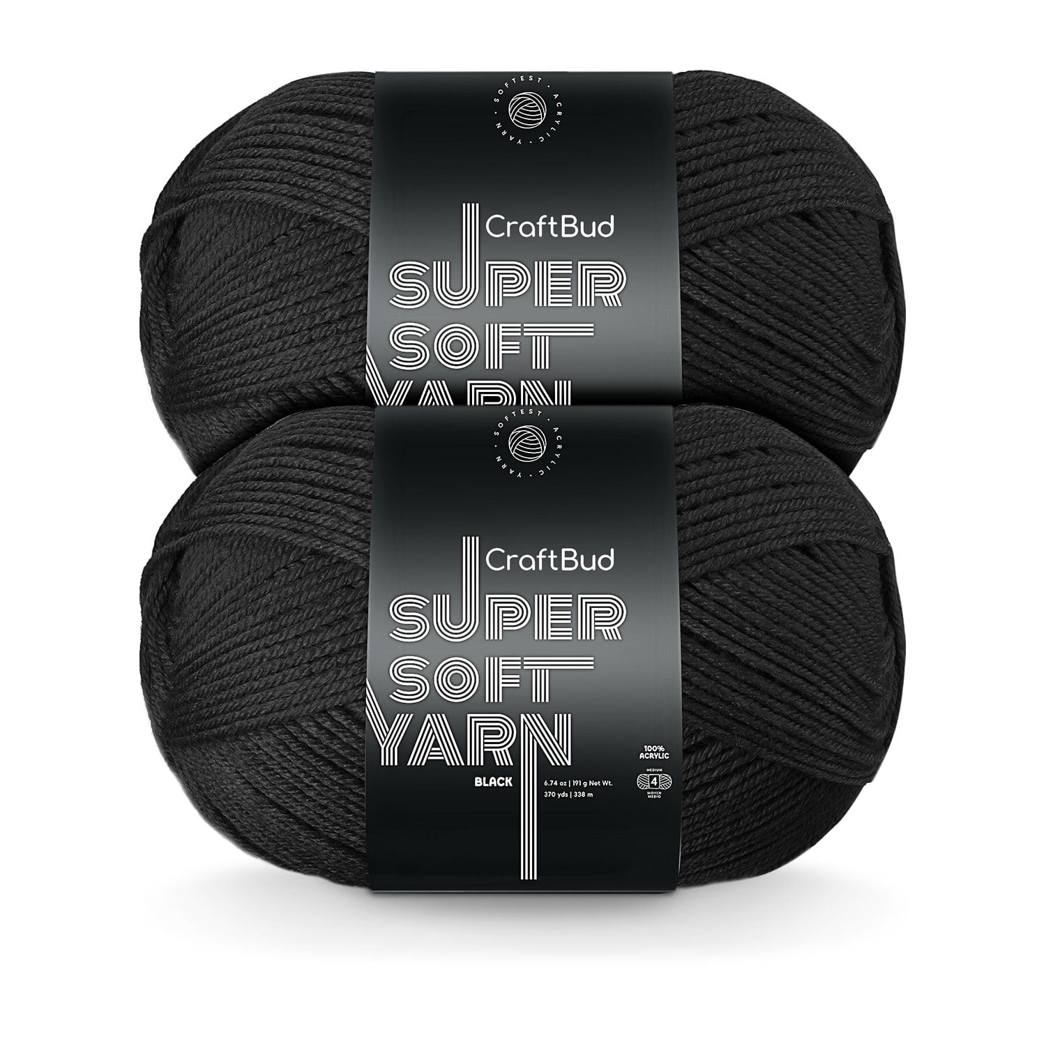 (2 pack) Craftbud Acrylic Yarn For Crocheting And Knitting, (370 Yards ...