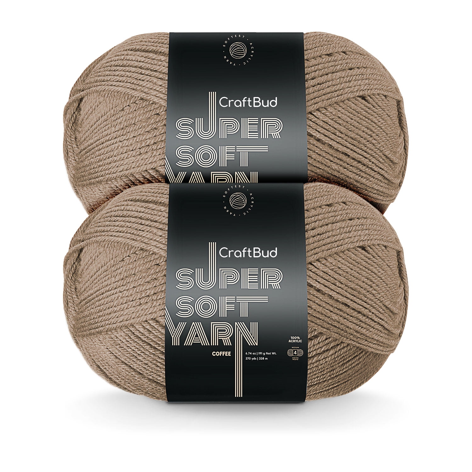 (2 pack) Craftbud Acrylic Yarn For Crocheting And Knitting, (370 Yards ...