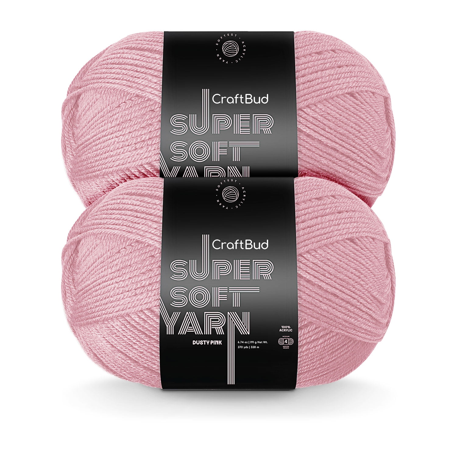 (2 pack) Craftbud Acrylic Yarn For Crocheting And Knitting, (370 Yards ...