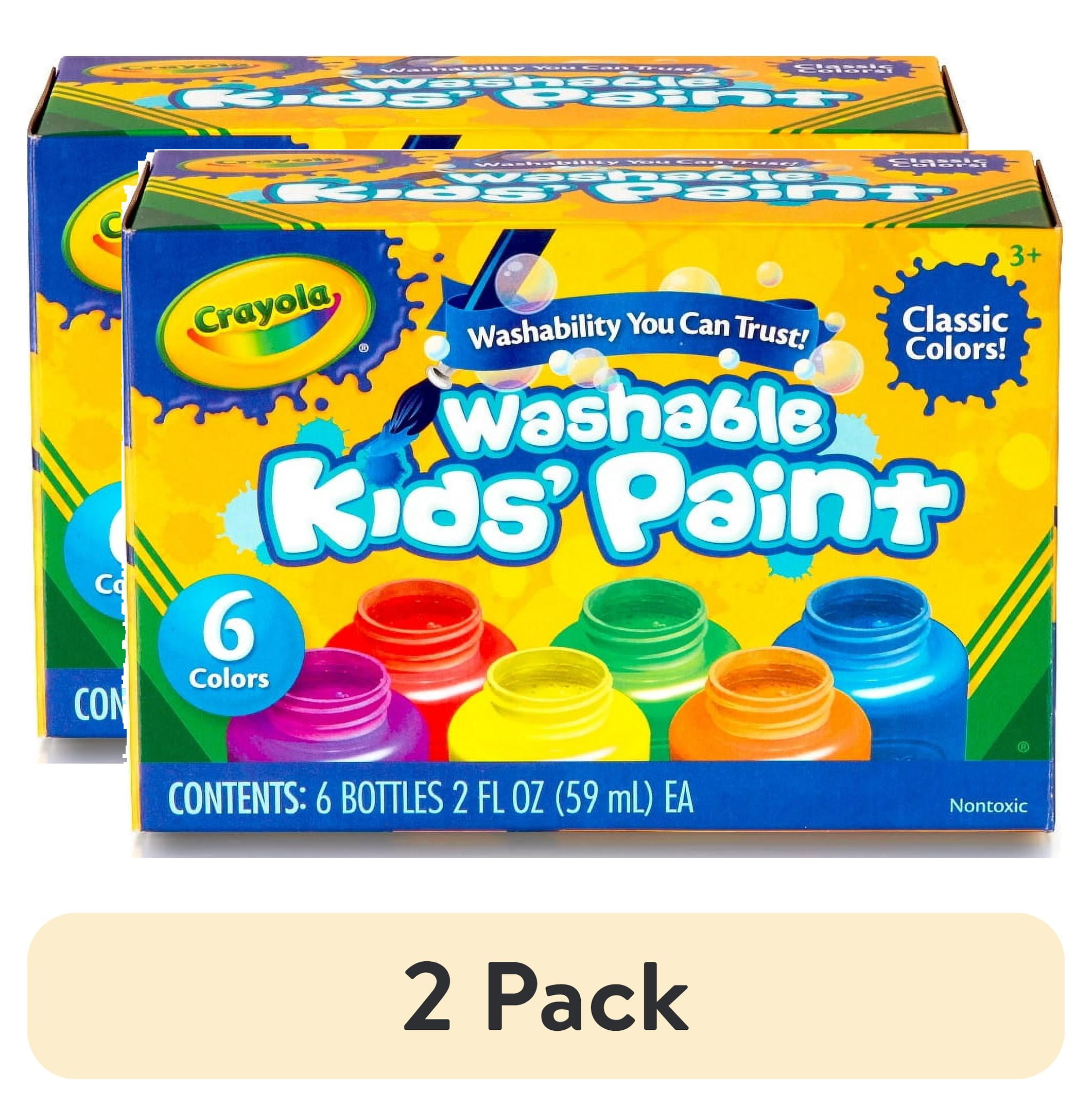(2 pack) Crayola 6 count Washable Kids' Paint 2 ounce Bottles, Assorted ...