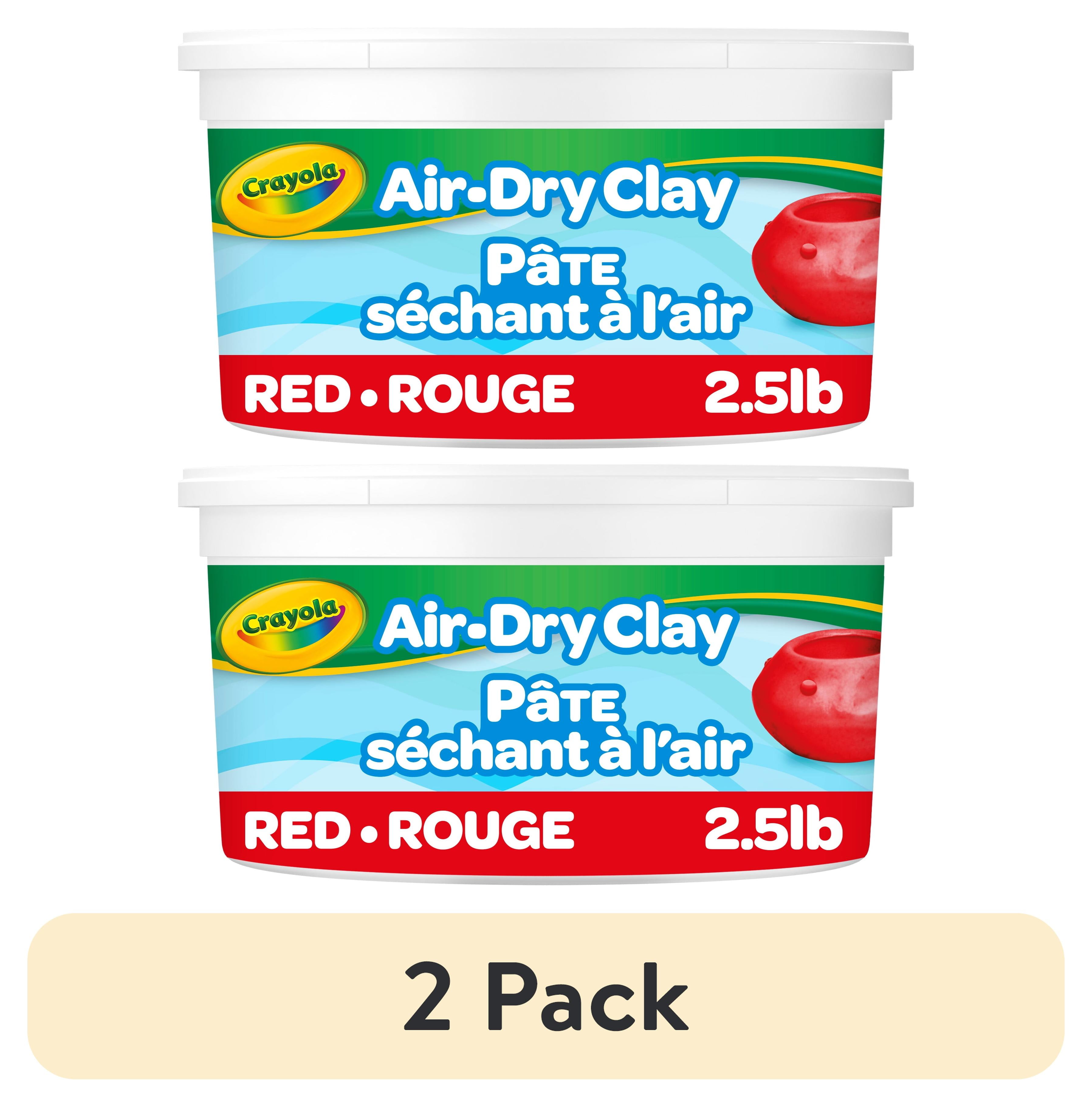 (2 pack) Crayola Air Dry Clay, Red, 2.5 lb. Resealable Bucket, Modeling ...