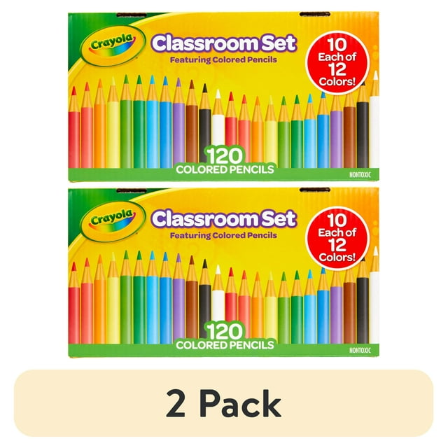 (2 pack) Crayola Classroom Set Bulk Colored Pencils, 120 Ct, 12 Colors ...