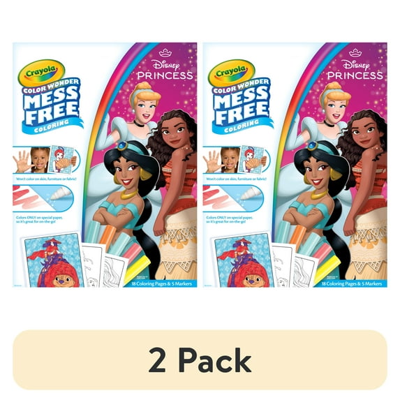 (2 pack) Crayola Color Wonder Disney Princess Coloring Pages, Mess Free ...