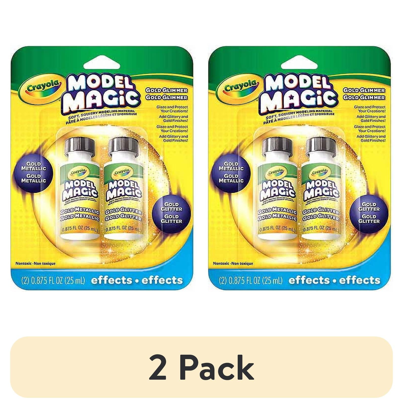 (2 pack) Crayola Model Magic Gold Metallic and Glitter Glaze, Modeling ...