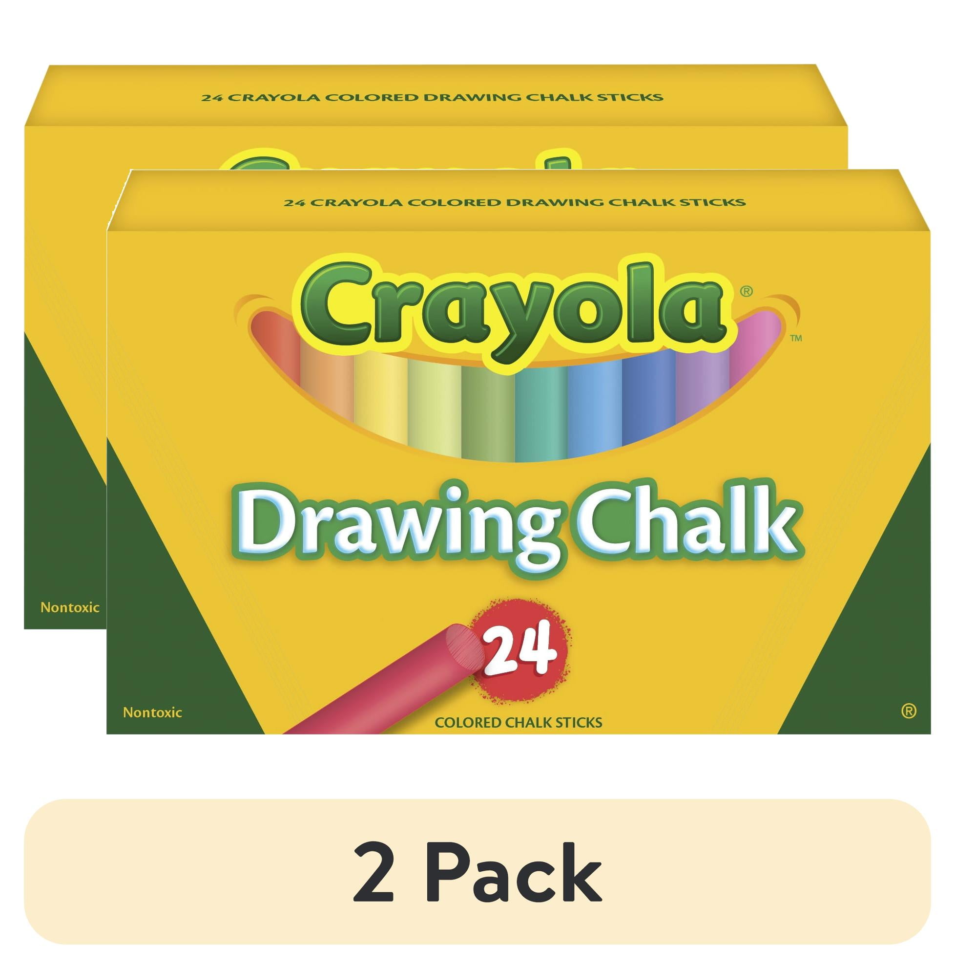 (2 pack) Crayola Non-Toxic Drawing Chalk, Assorted Colors, Pack of 24 ...