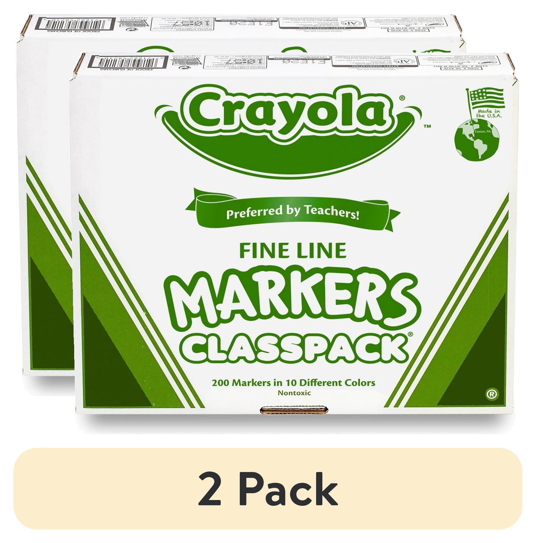 (2 pack) Crayola® Non-Washable Classpack Markers, Fine Point, 10 Colors ...