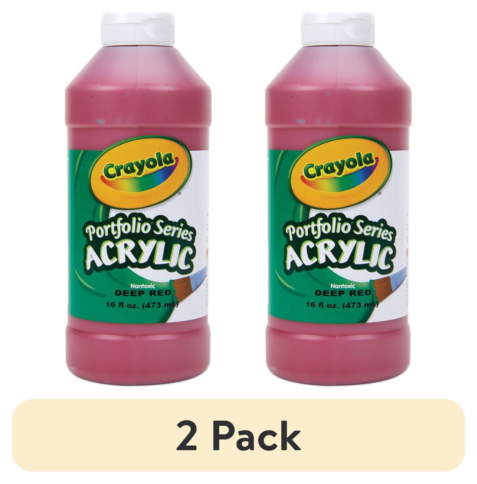 (2 pack) Crayola Portfolio Acrylic Paint, Deep Red, Pint - Walmart.com