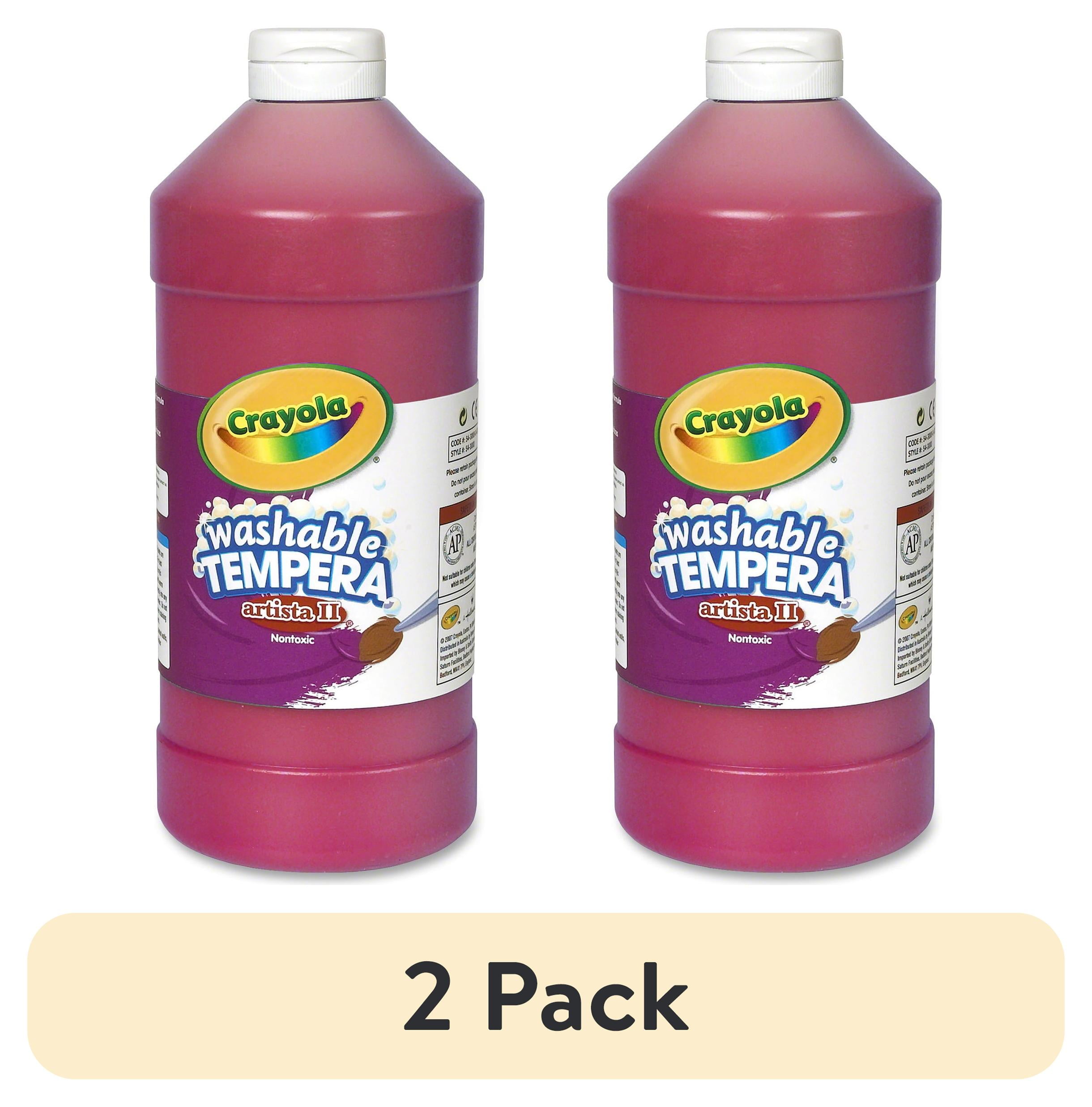 (2 pack) Crayola Red Washable Tempera Paint, 32 ounce Squeeze Bottle ...