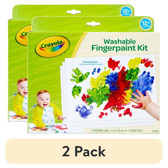 (2 pack) Crayola Washable Finger Paint Set, Crafts for Toddlers ...
