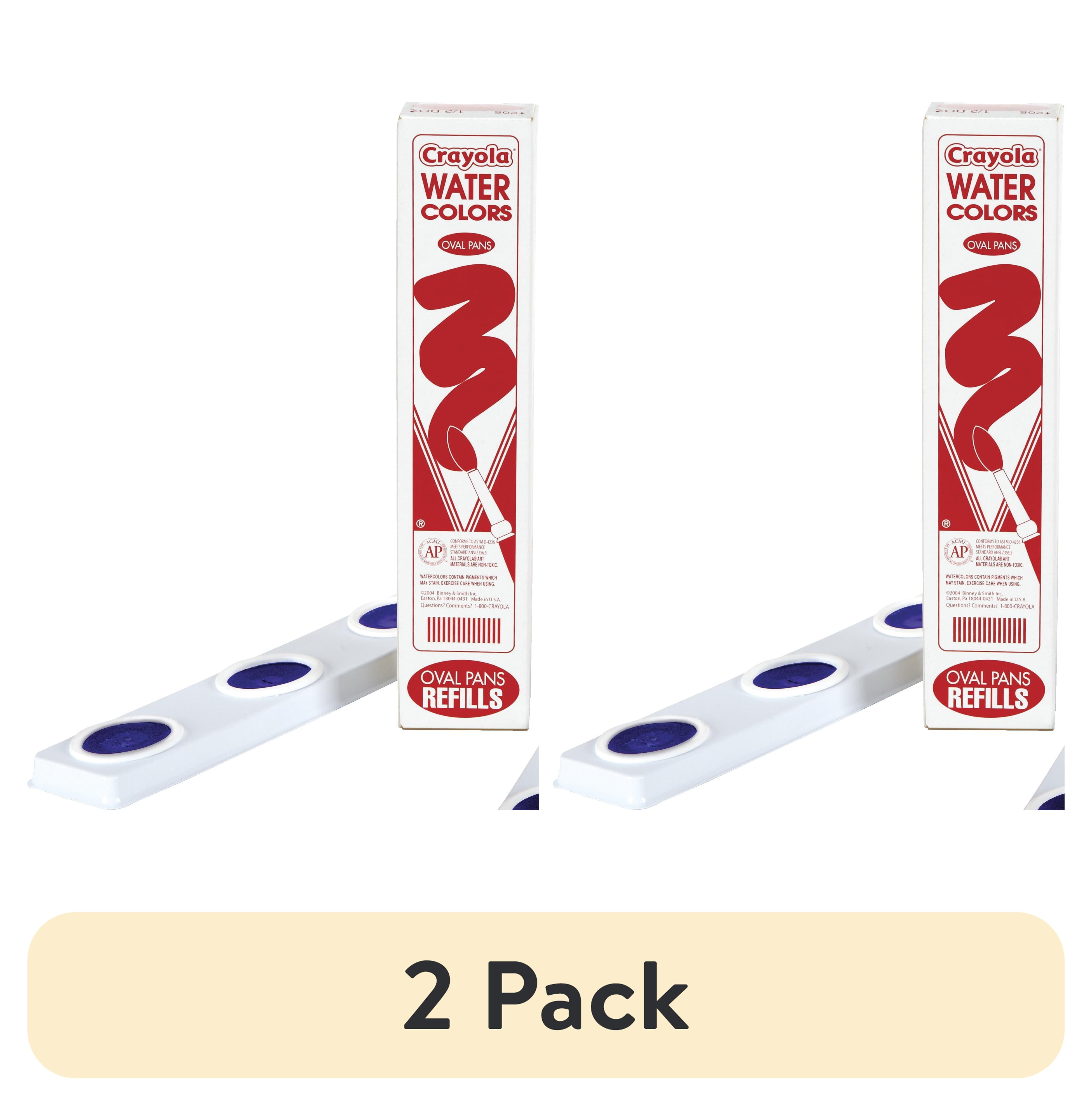 (2 pack) Crayola Watercolor Paint Refill, Plastic Oval Pan, Primary Blue, Pack Of 6 - Walmart.com