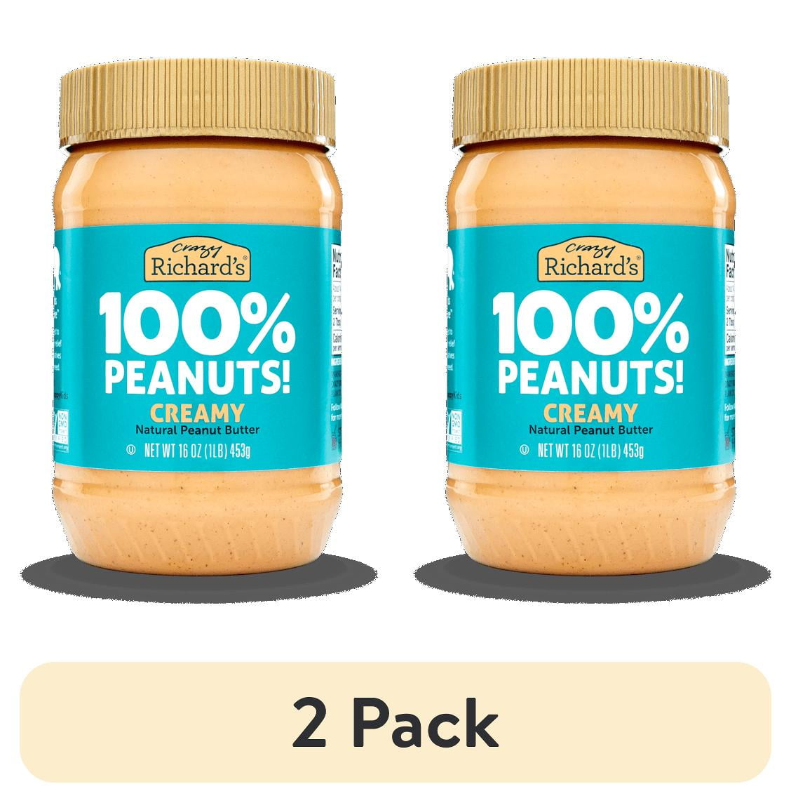 (2 pack) Crazy Richard's All-Natural Creamy Peanut Butter, 16 oz ...