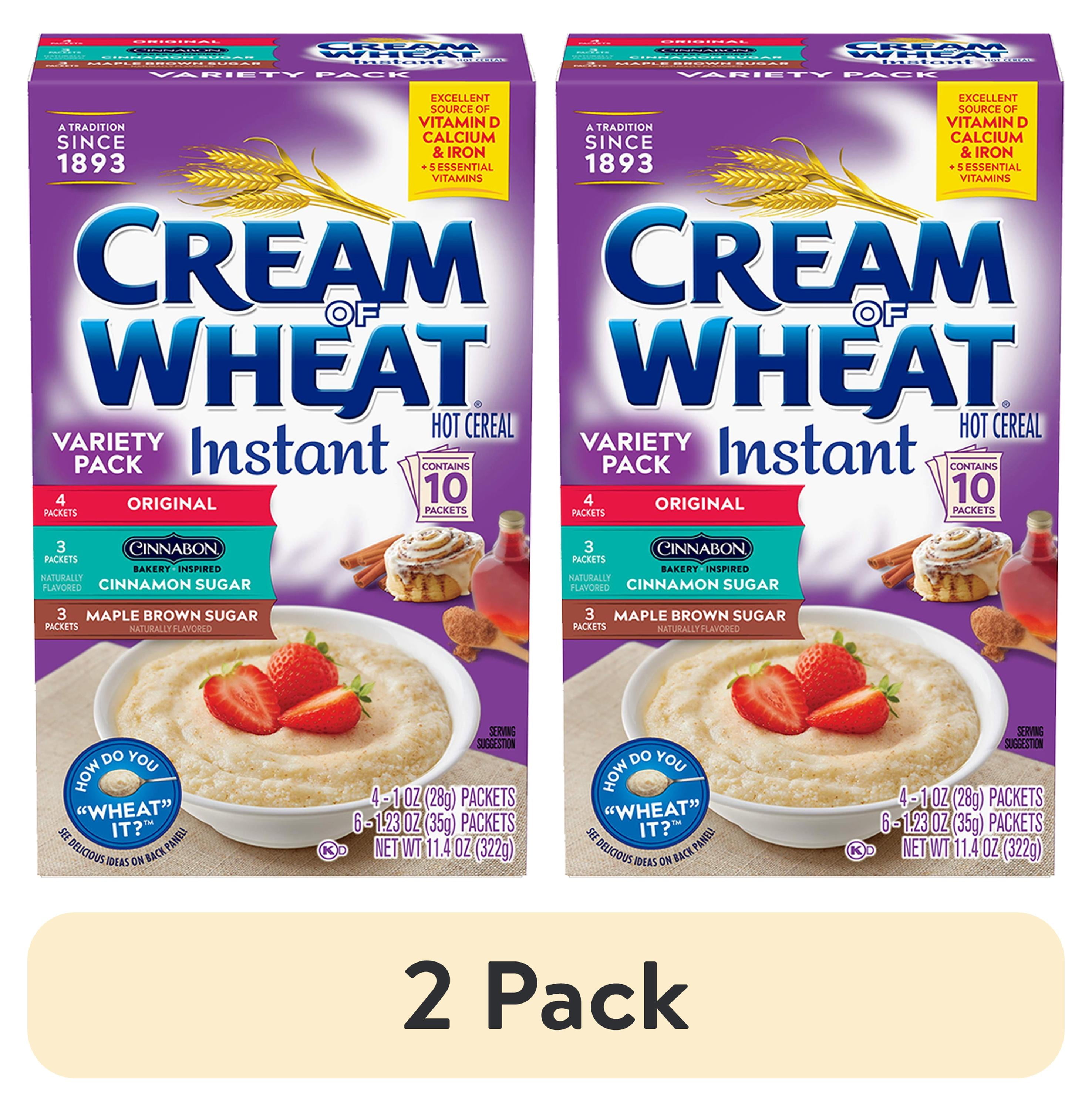 (2 pack) Cream of Wheat Original Flavor, Cinnabon and Maple Brown Sugar Instant Hot Cereal ...