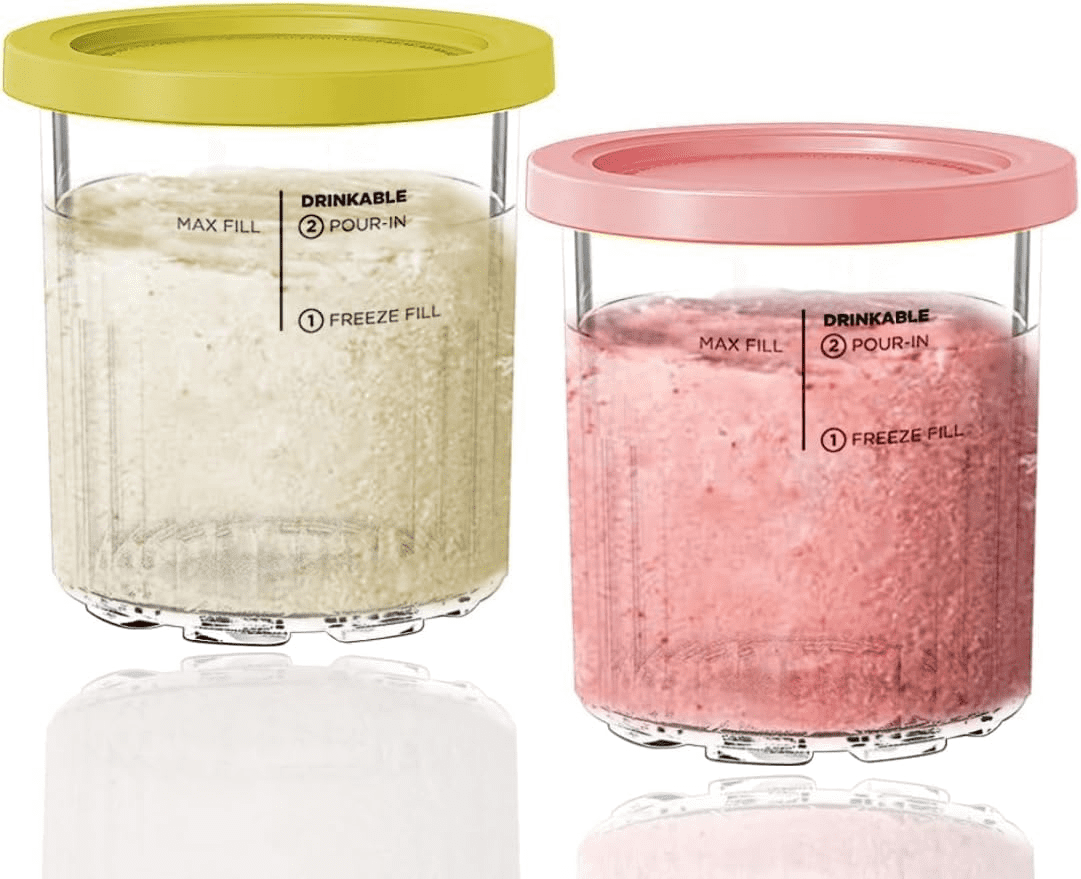 2 pack Creamy Icecream Containers Cups Jars Tubs Canisters Set ...