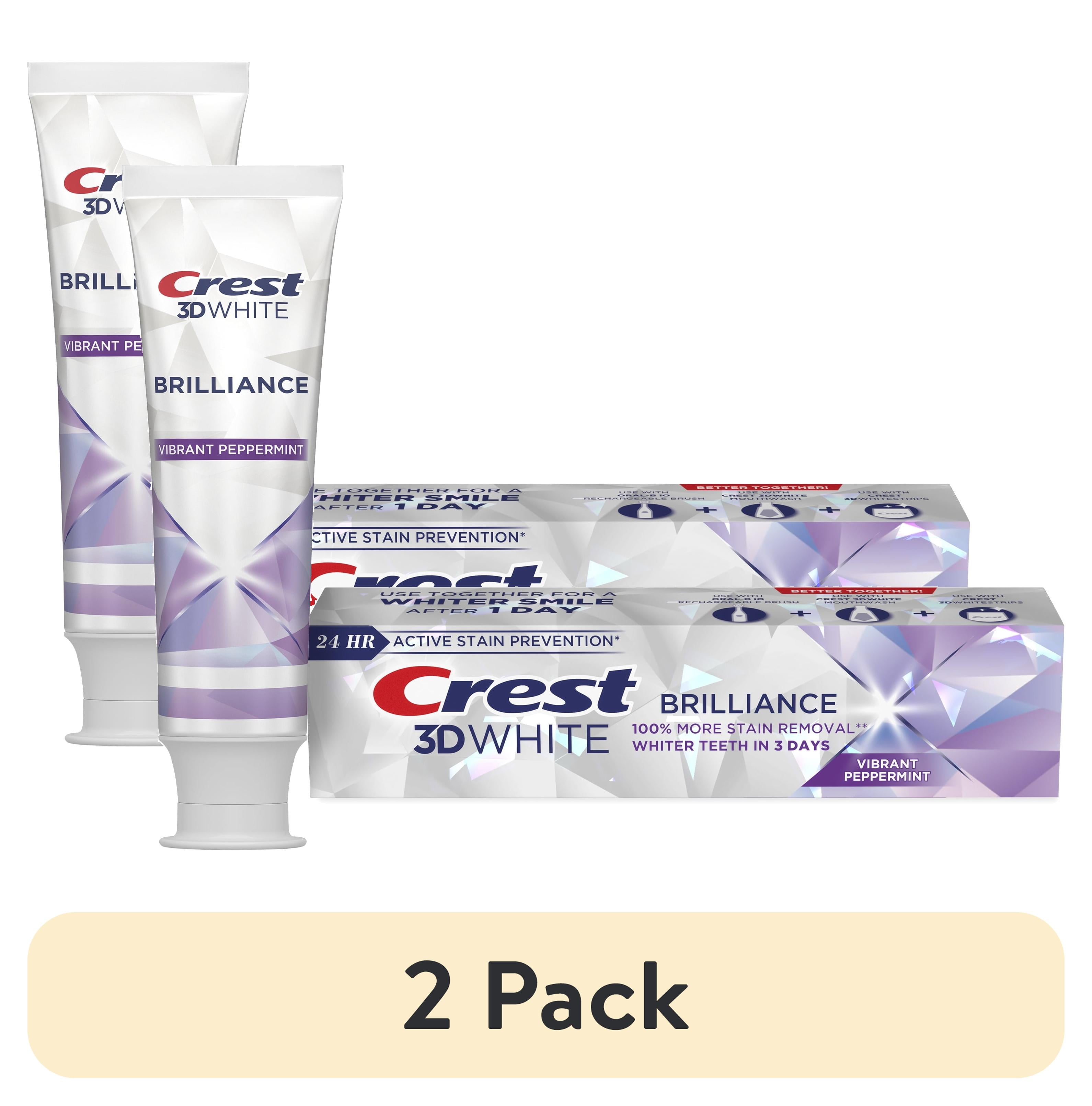 (2 pack) Crest 3D White Brilliance Vibrant Peppermint Teeth Whitening ...